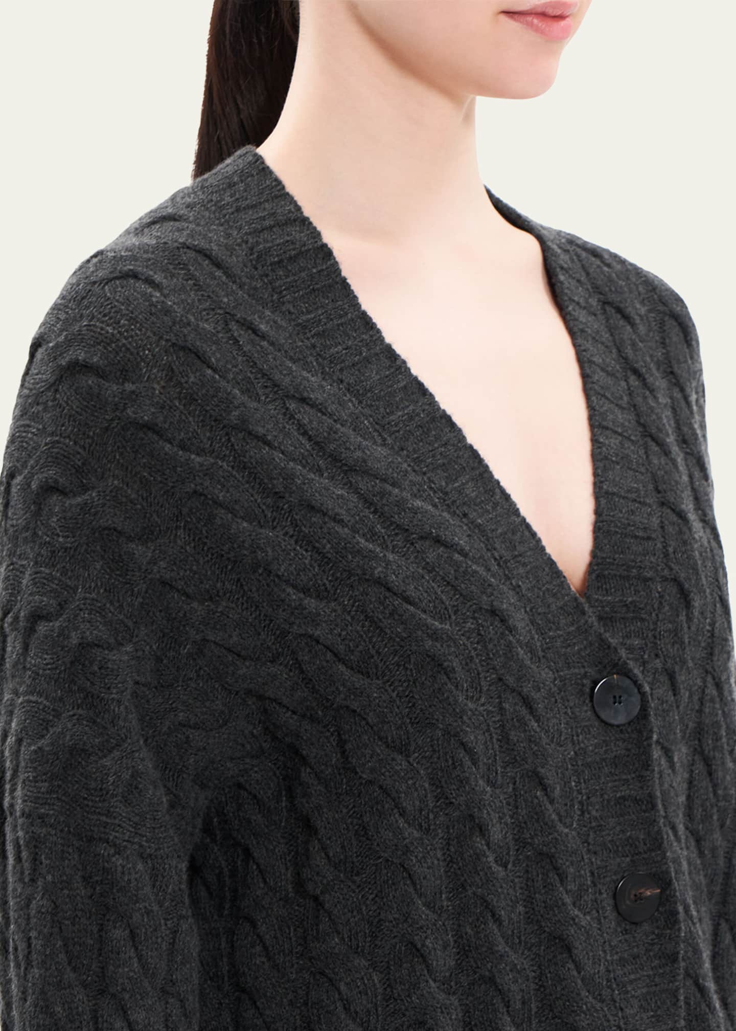 Theory Cashmere and Wool Cable-Knit Cardigan - Bergdorf Goodman