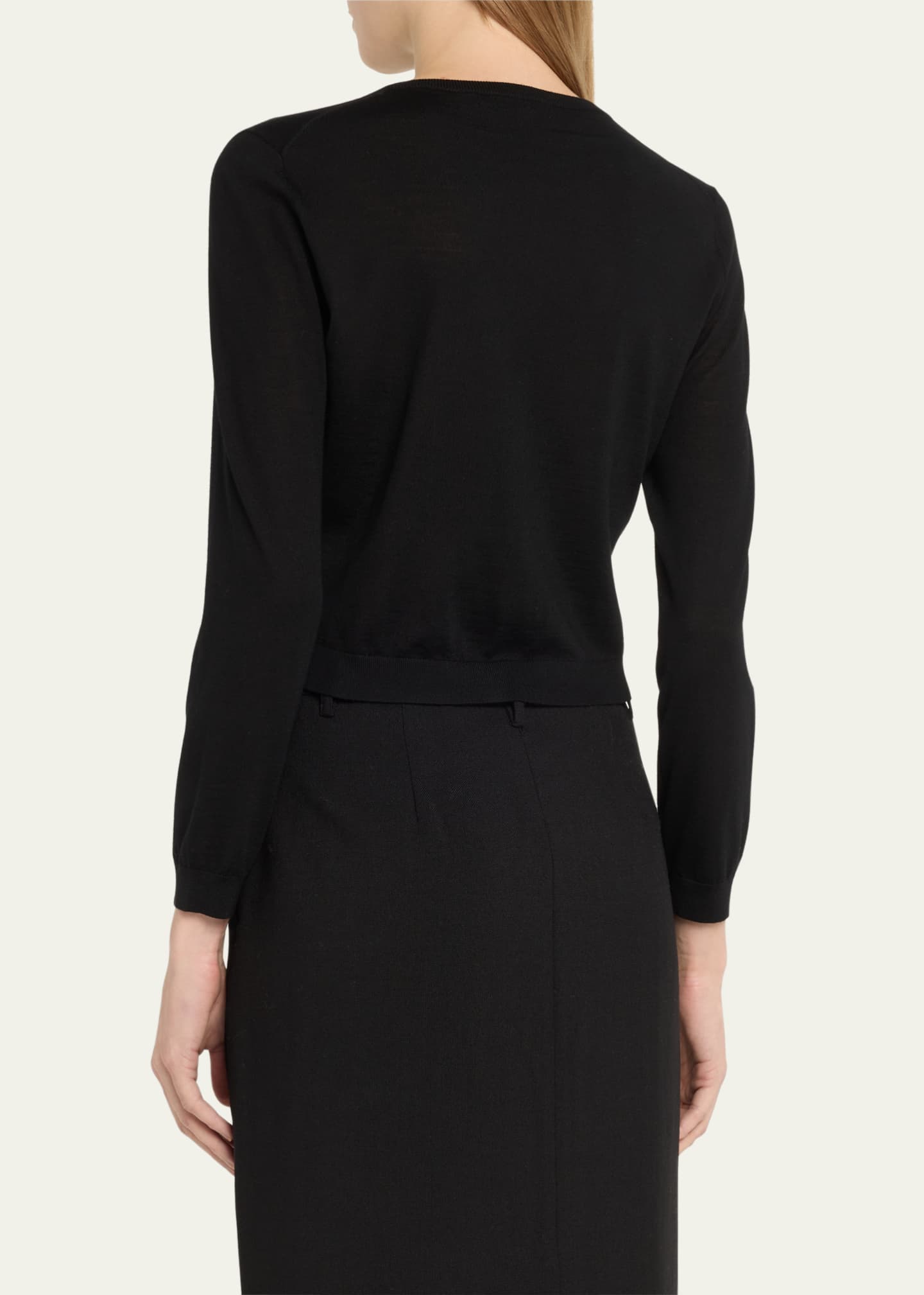 Theory Merino Wool Crop Cardigan Sweater - Bergdorf Goodman