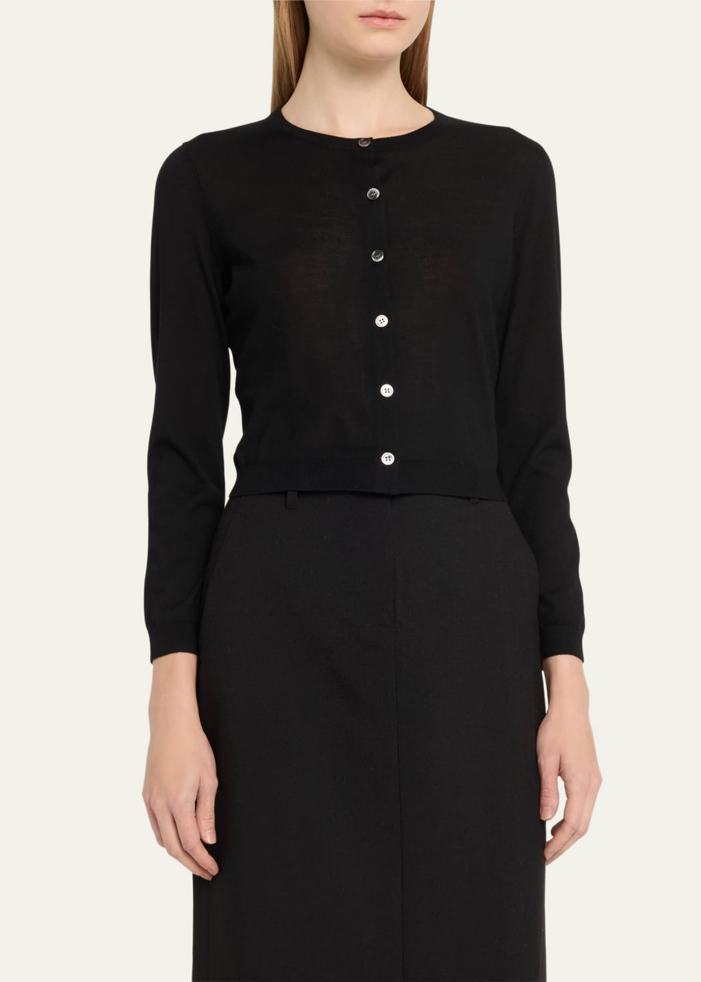 Theory Merino Wool Crop Cardigan Sweater - Bergdorf Goodman