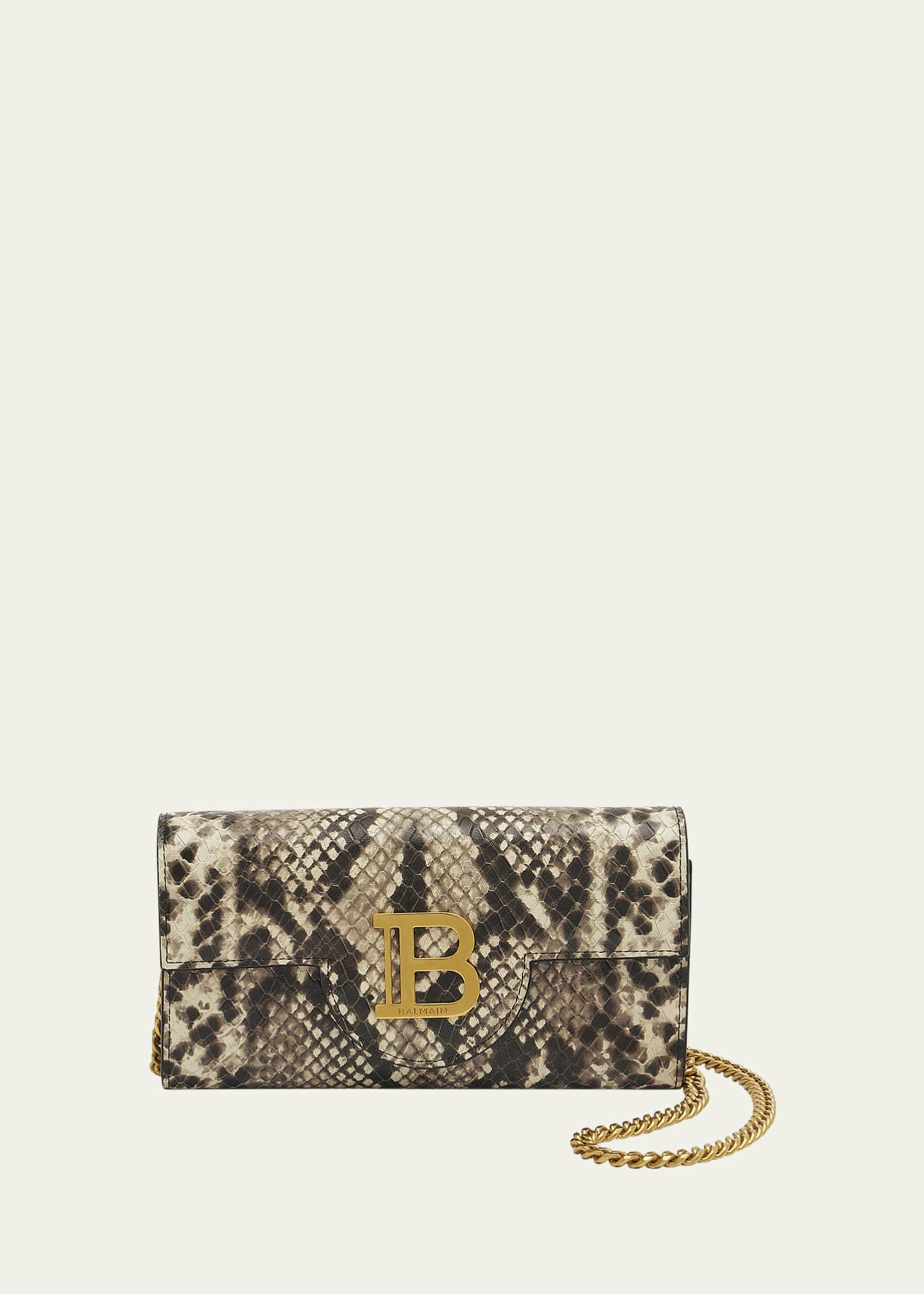Balmain BBuzz Wallet on a Chain in Python-Embossed Leather - Bergdorf ...