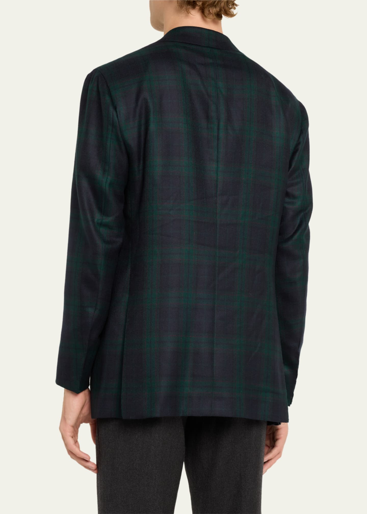 Kiton Men's Black Watch Plaid Dinner Jacket - Bergdorf Goodman