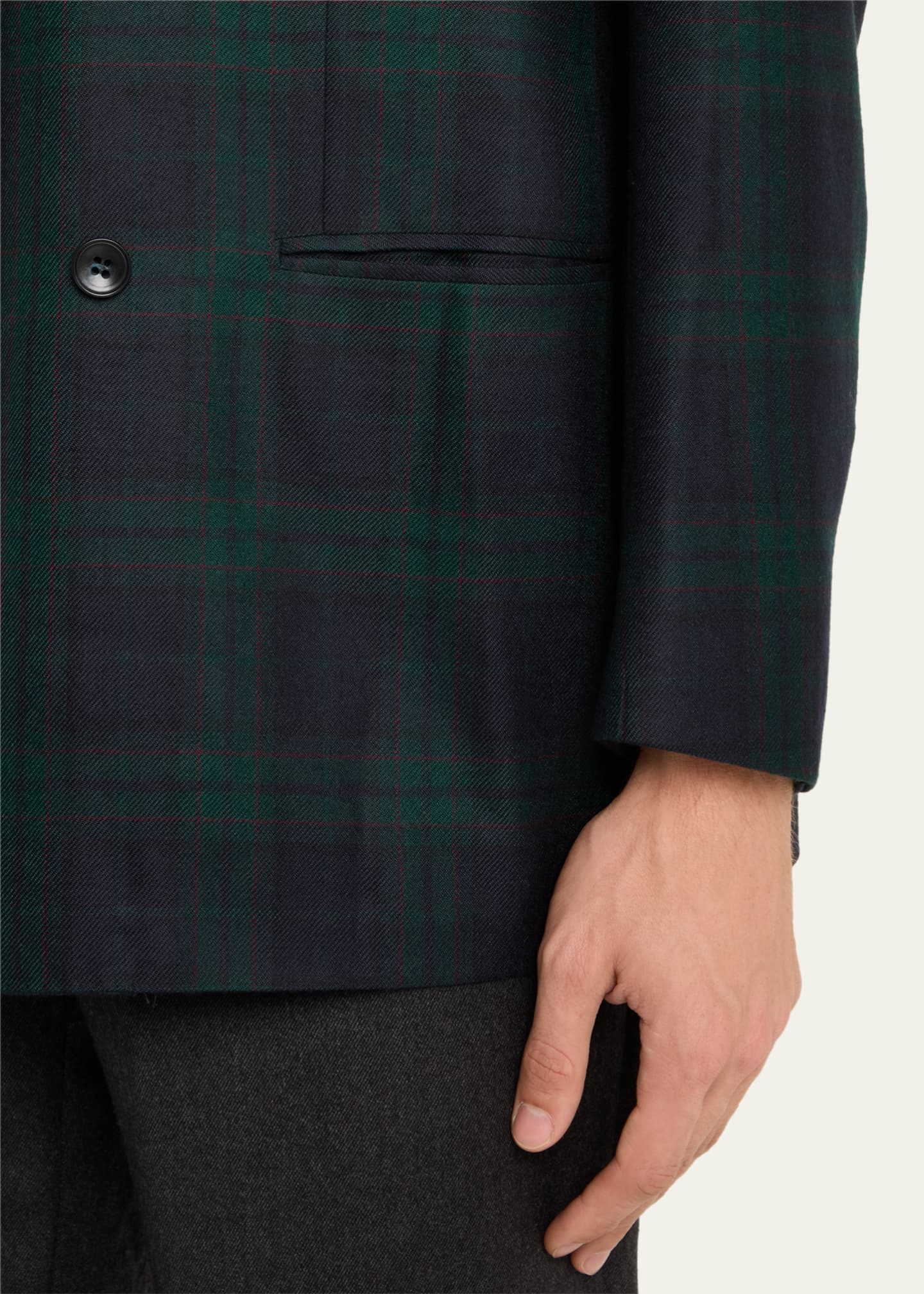 Kiton Men's Black Watch Plaid Dinner Jacket - Bergdorf Goodman