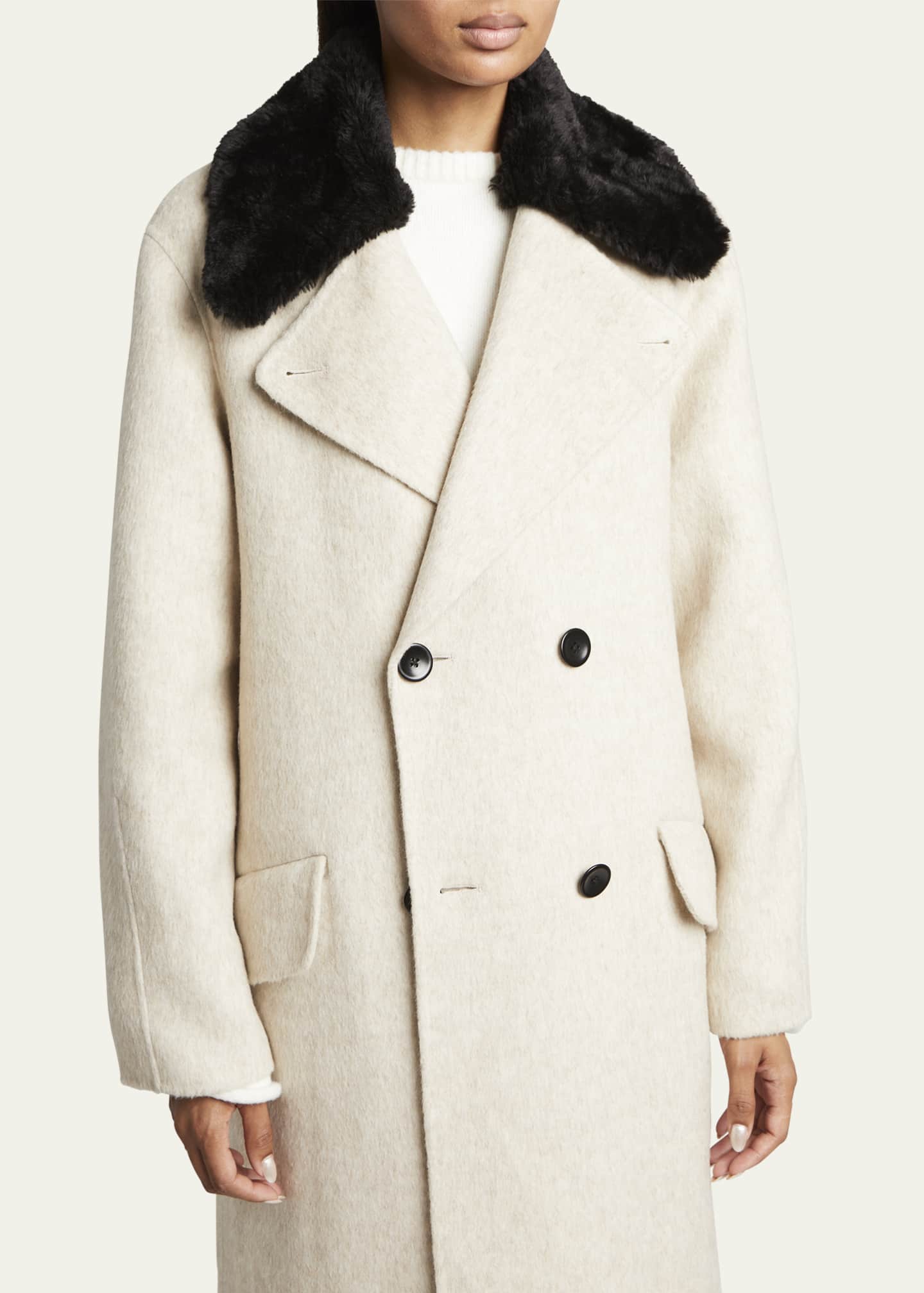 Proenza Schouler White Label Emma Fuzzy Collared Coat - Bergdorf Goodman
