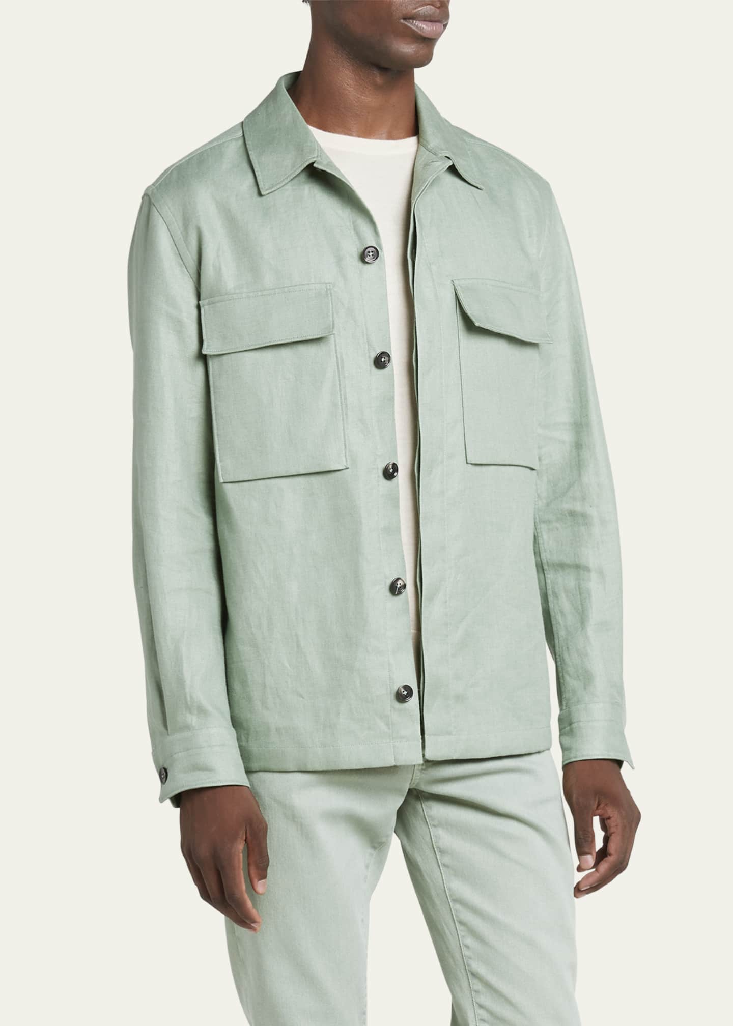 ZEGNA Men's Oasi Linen Overshirt - Bergdorf Goodman