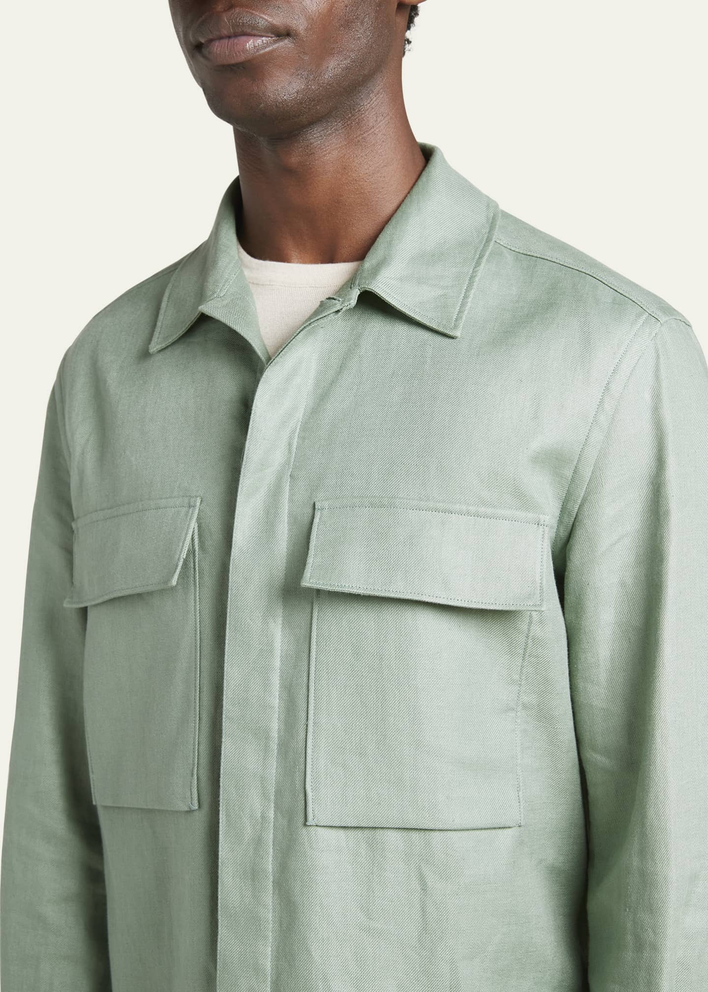 ZEGNA Men's Oasi Linen Overshirt - Bergdorf Goodman