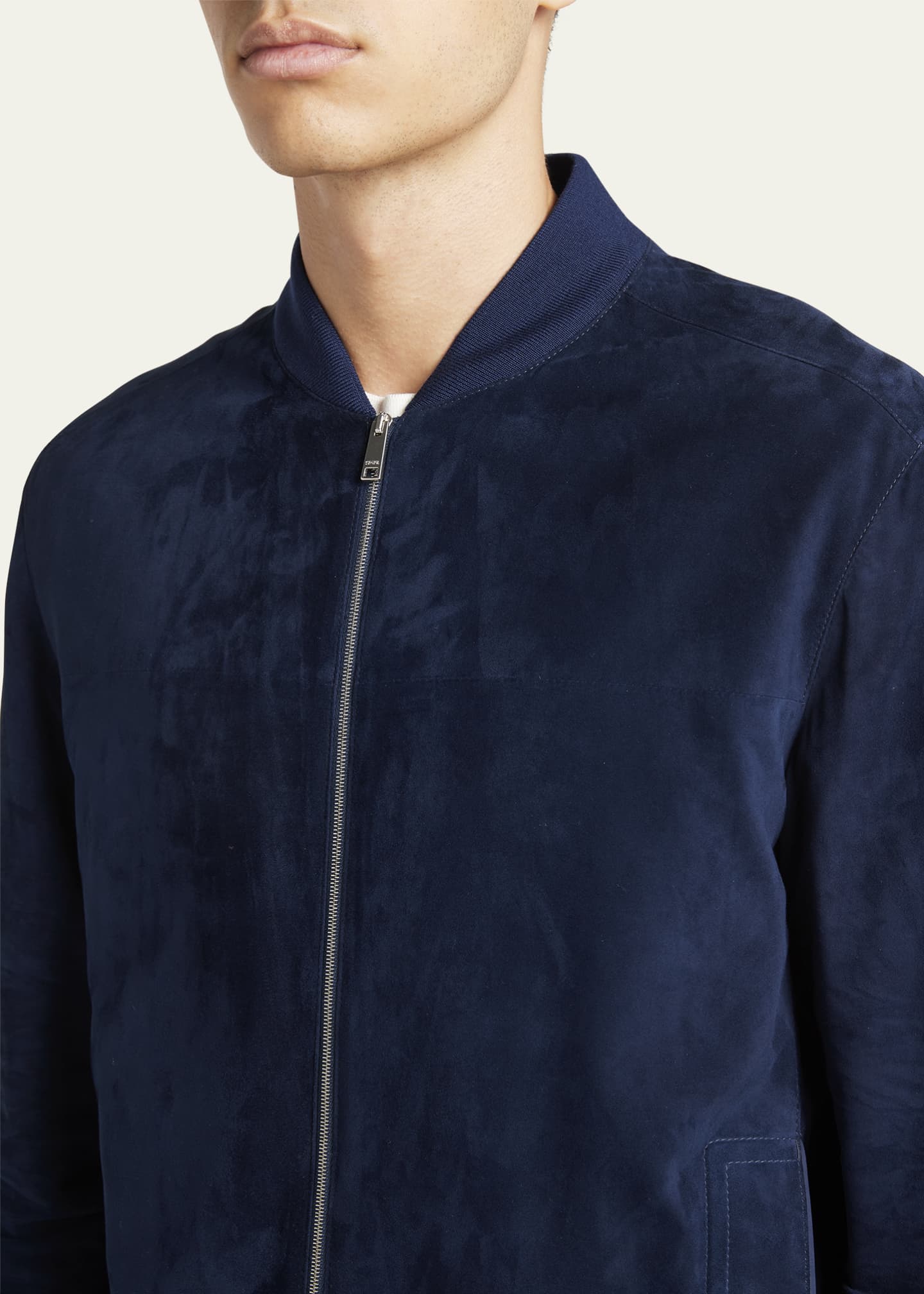 ZEGNA Men's Suede Full-Zip Bomber Jacket - Bergdorf Goodman