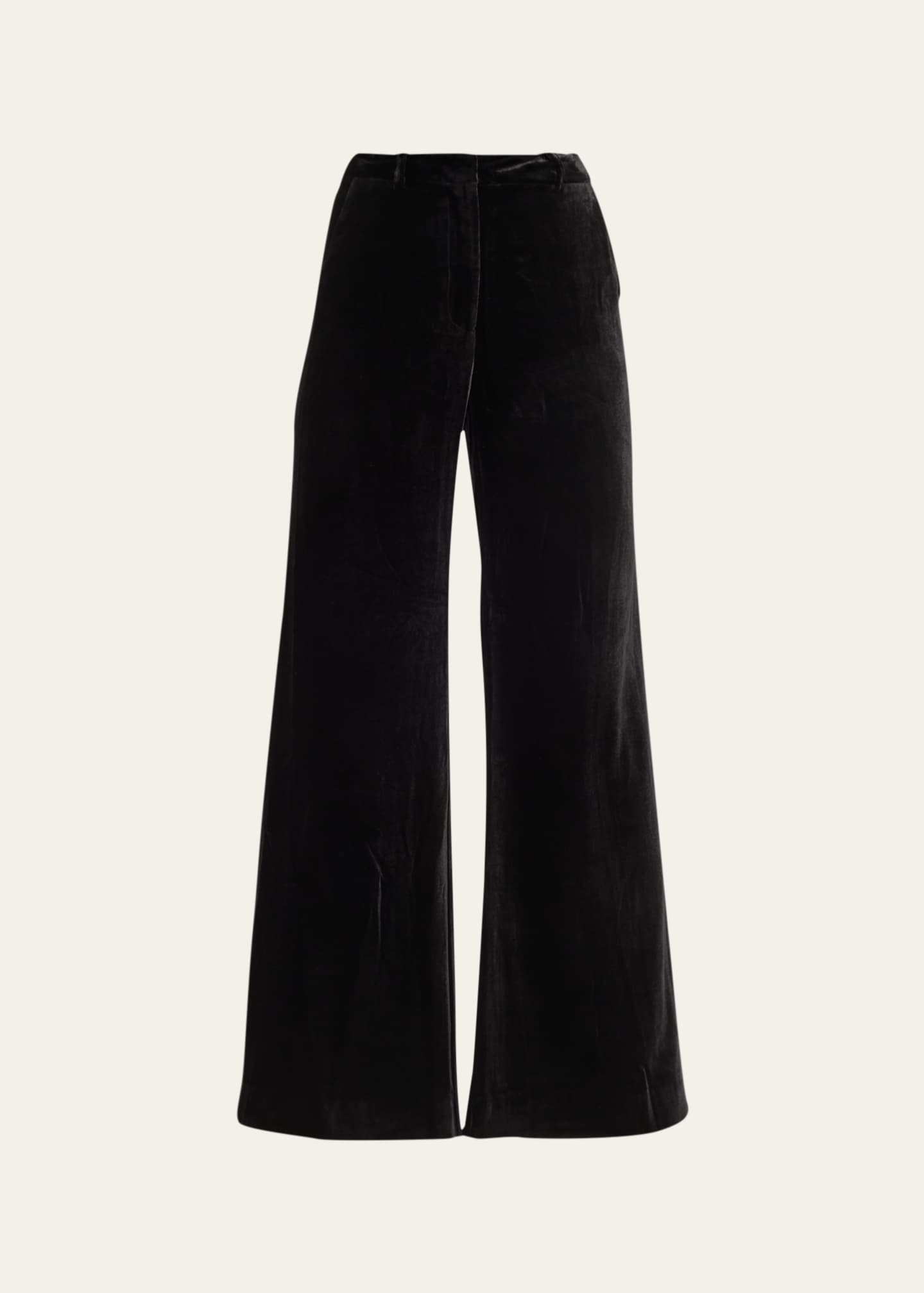 L'Agence Pilar Velvet Wide-Leg Pants - Bergdorf Goodman