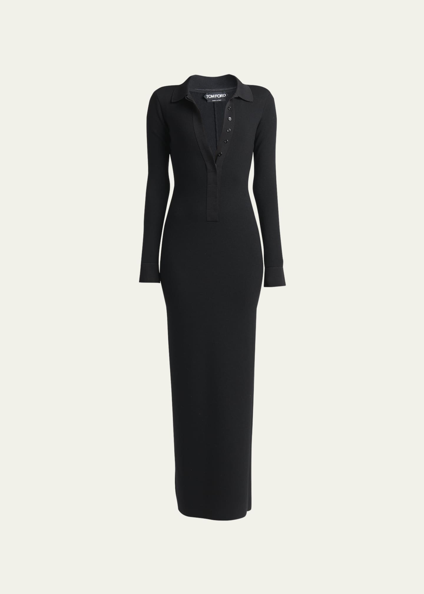 TOM FORD Collared Button Down Wool Maxi Dress - Bergdorf Goodman