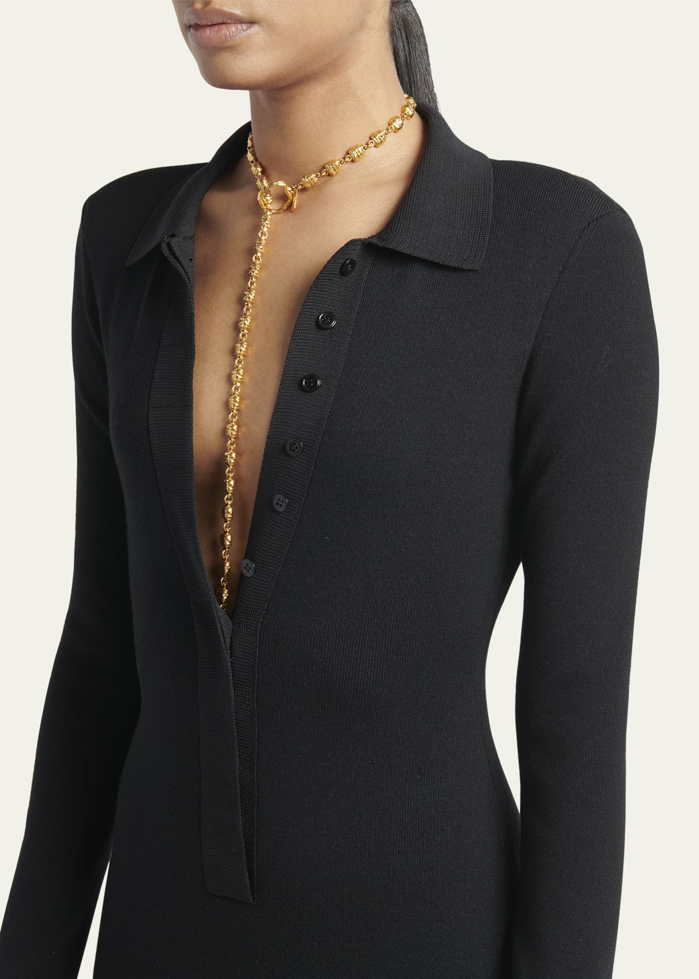 TOM FORD Collared Button Down Wool Maxi Dress - Bergdorf Goodman