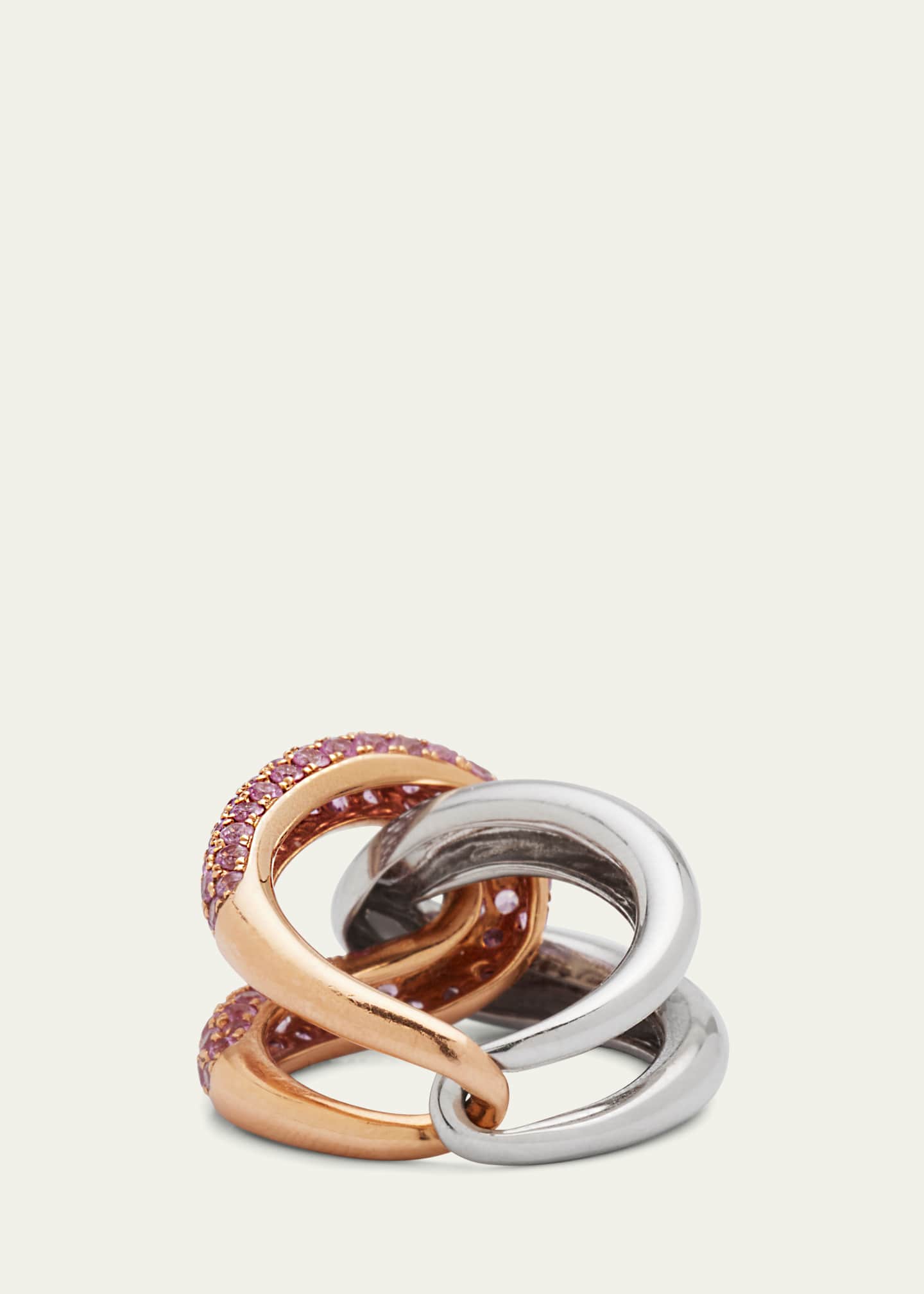 Gemella Jewels 18K Rose Gold Intertwin Pink Sapphire Statement Ring ...