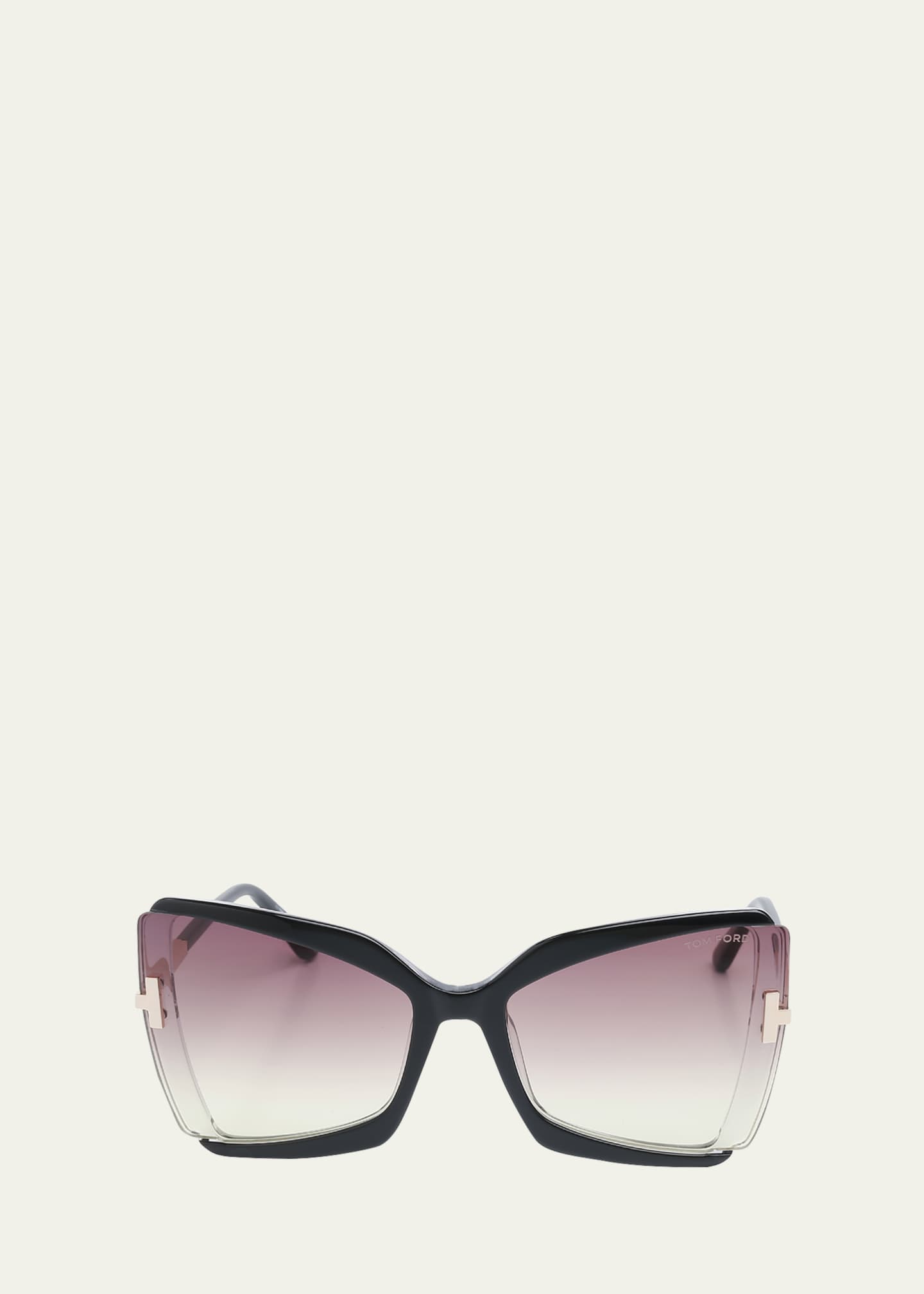 TOM FORD Gia Semi-Rimmed Acetate Butterfly Sunglasses - Bergdorf Goodman