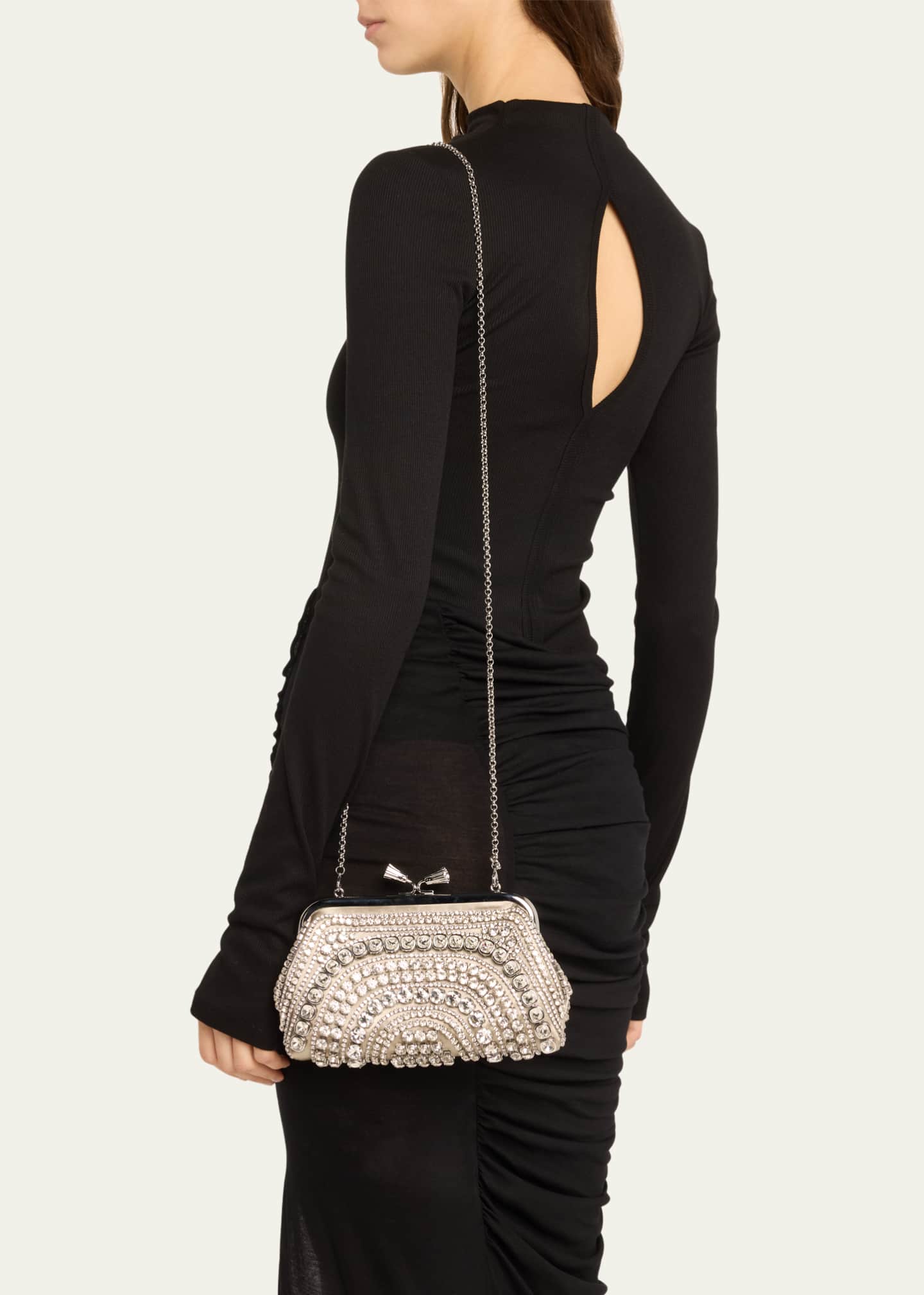 Anya Hindmarch Maud Crystal Tassel Clutch Bag - Bergdorf Goodman