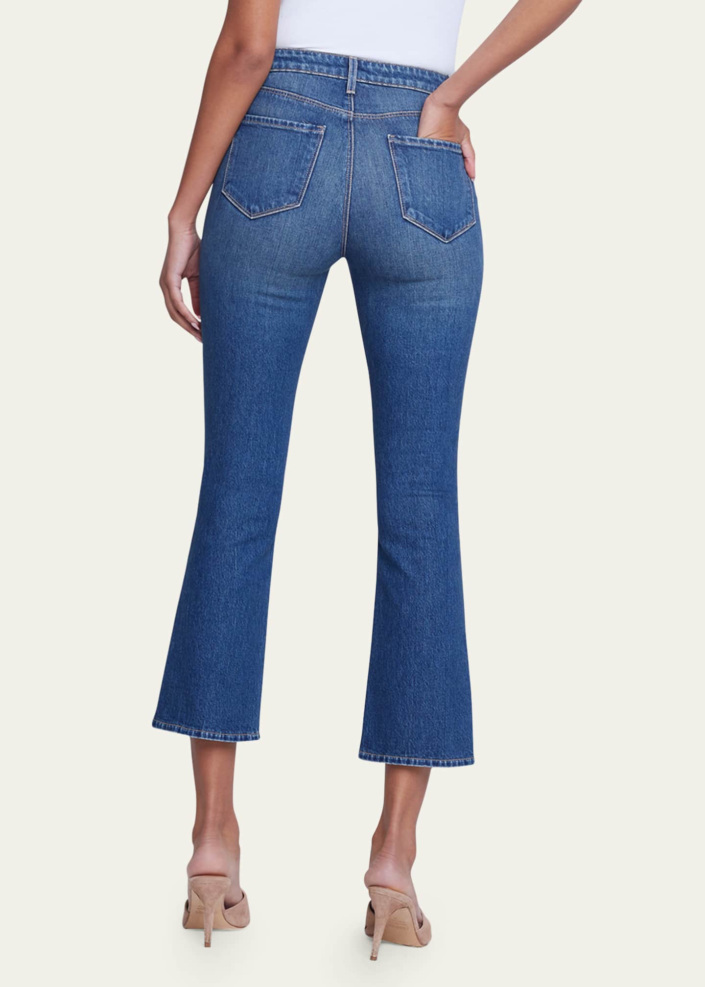 L'Agence Mira Ultra High Rise Cropped Micro Bootcut Jeans - Bergdorf ...