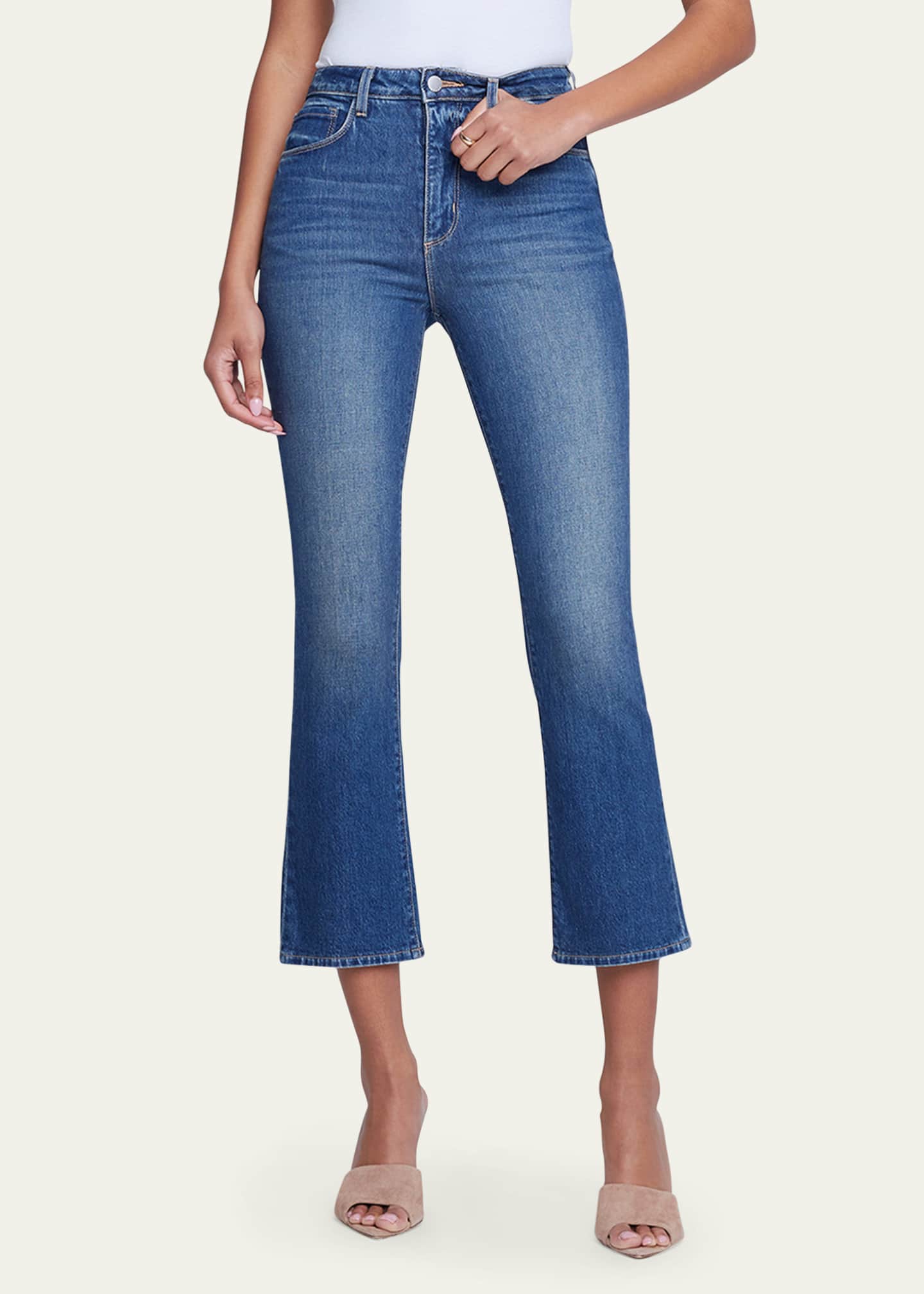 L'Agence Mira Ultra High Rise Cropped Micro Bootcut Jeans - Bergdorf ...