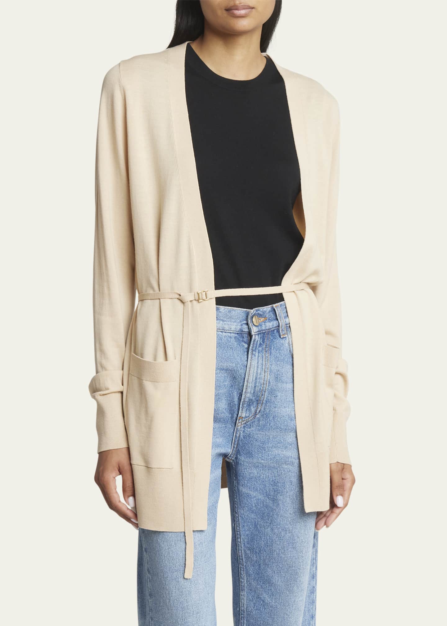 Chloe Open-Front Wool Knit Cardigan - Bergdorf Goodman
