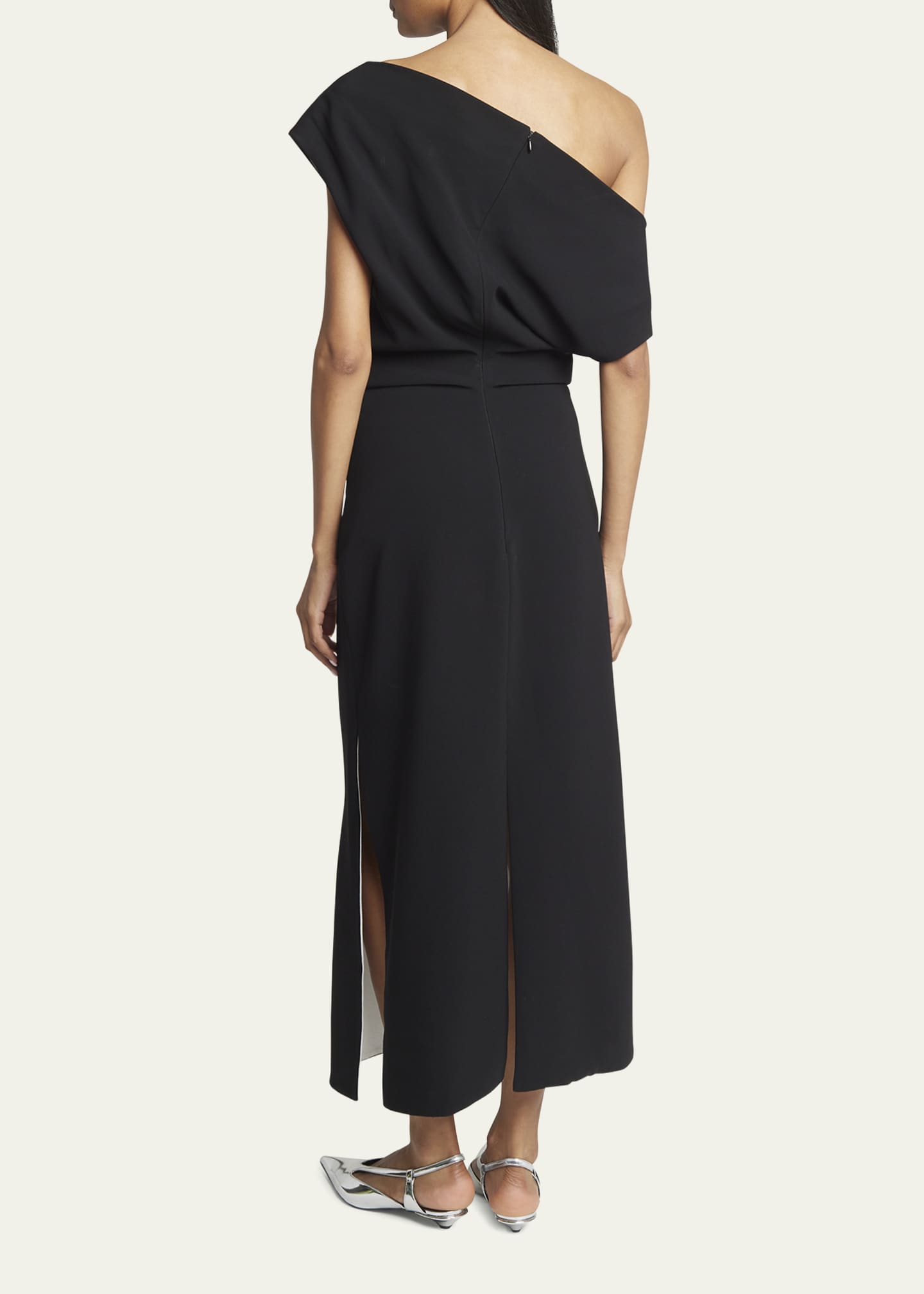 Proenza Schouler Rosa Colorblock Off-The-Shoulder Slits-Hem Midi Dress ...