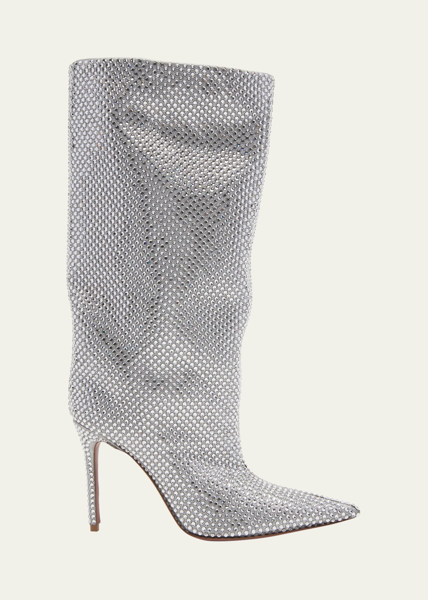 Amina Muaddi Fiona Crystal Stiletto Slouchy Boots - Bergdorf Goodman