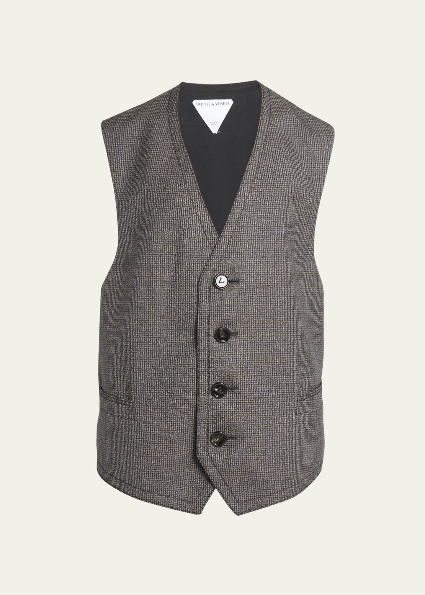 Bottega Veneta Classic Wool Houndstooth Vest - Bergdorf Goodman