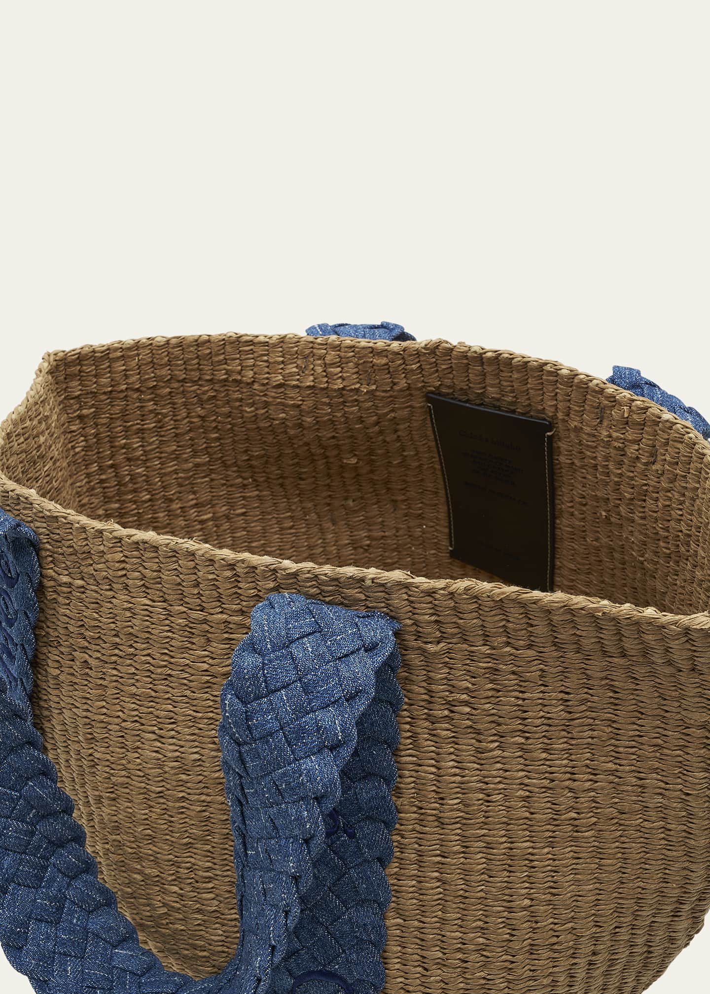 Chloe x Mifuko Woody Large Basket Bag with Braided Denim Handles ...