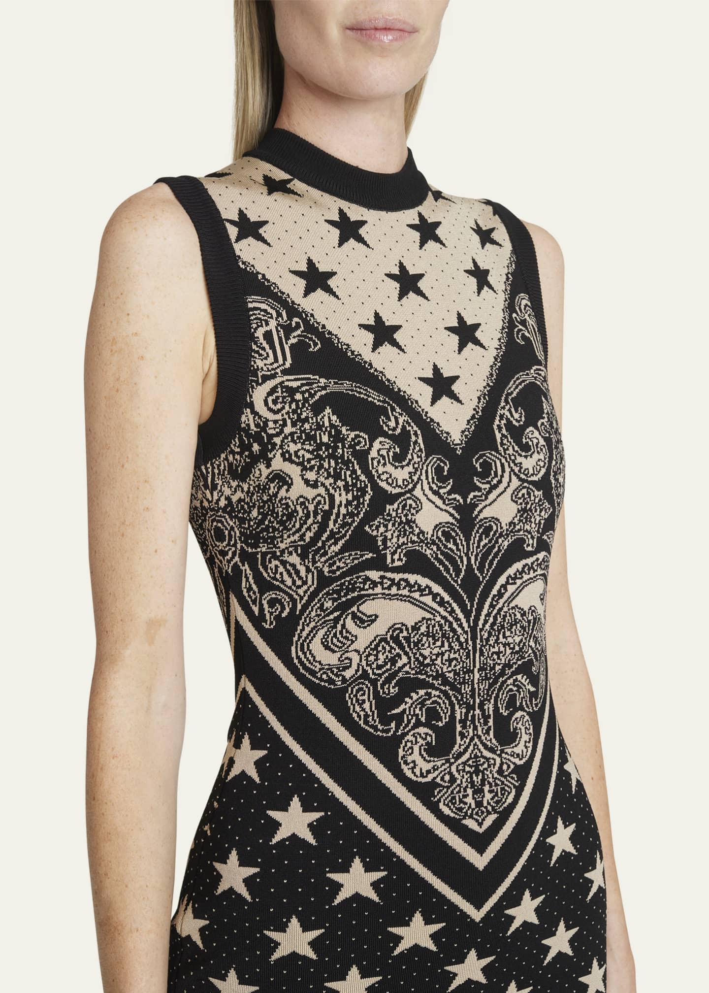 Balmain Star Intarsia Body-Con Mini Dress - Bergdorf Goodman