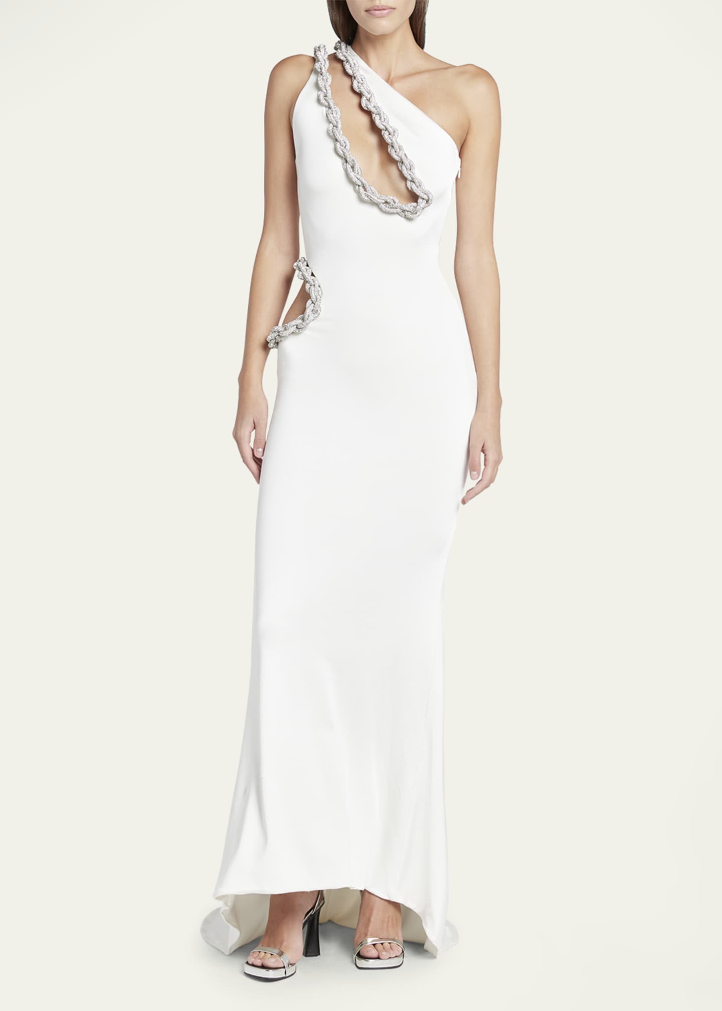 Stella McCartney Crystal Rope Cutout One-Shoulder Gown - Bergdorf Goodman
