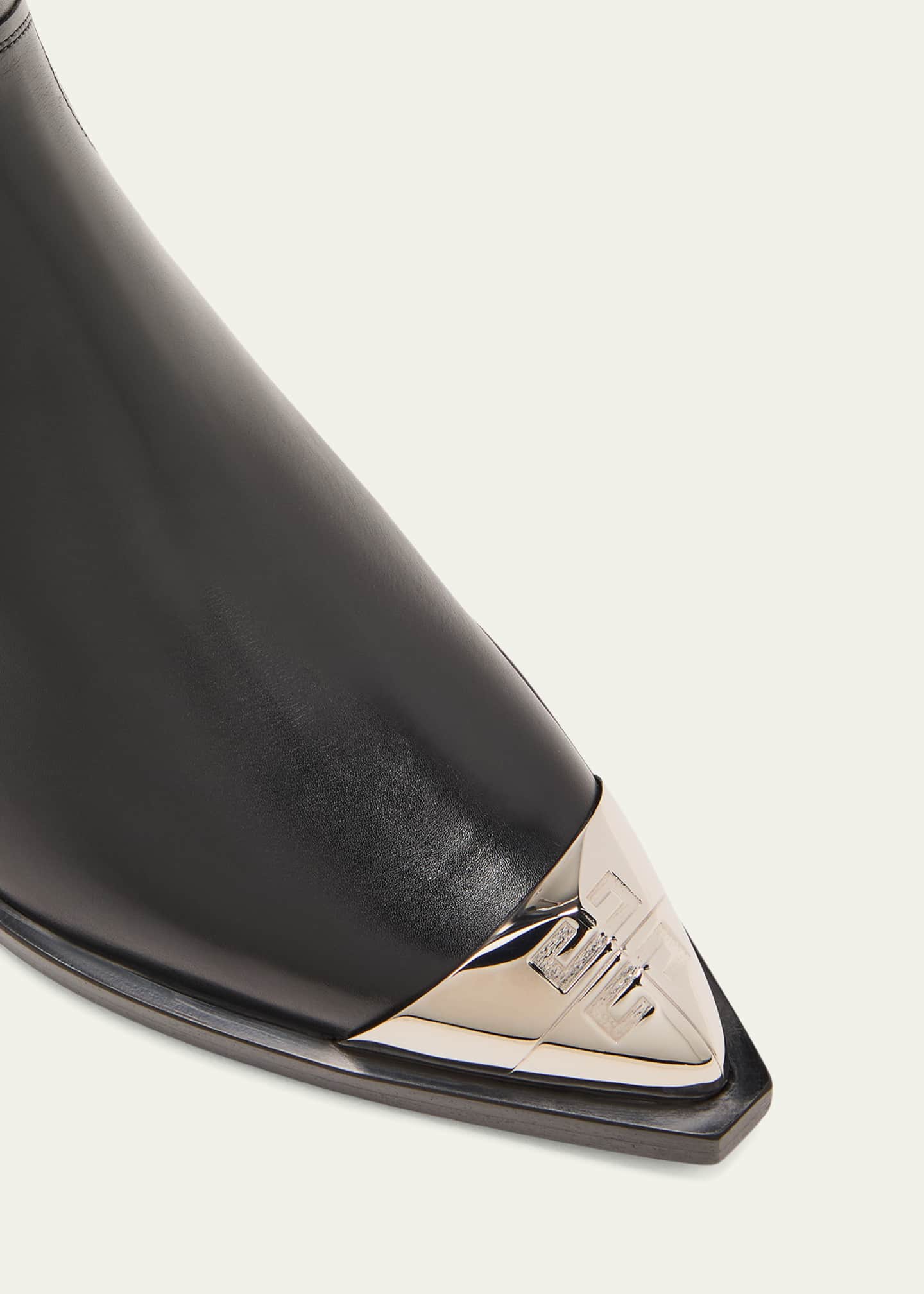 Givenchy Calfskin 4G Metal-Toe Western Booties - Bergdorf Goodman