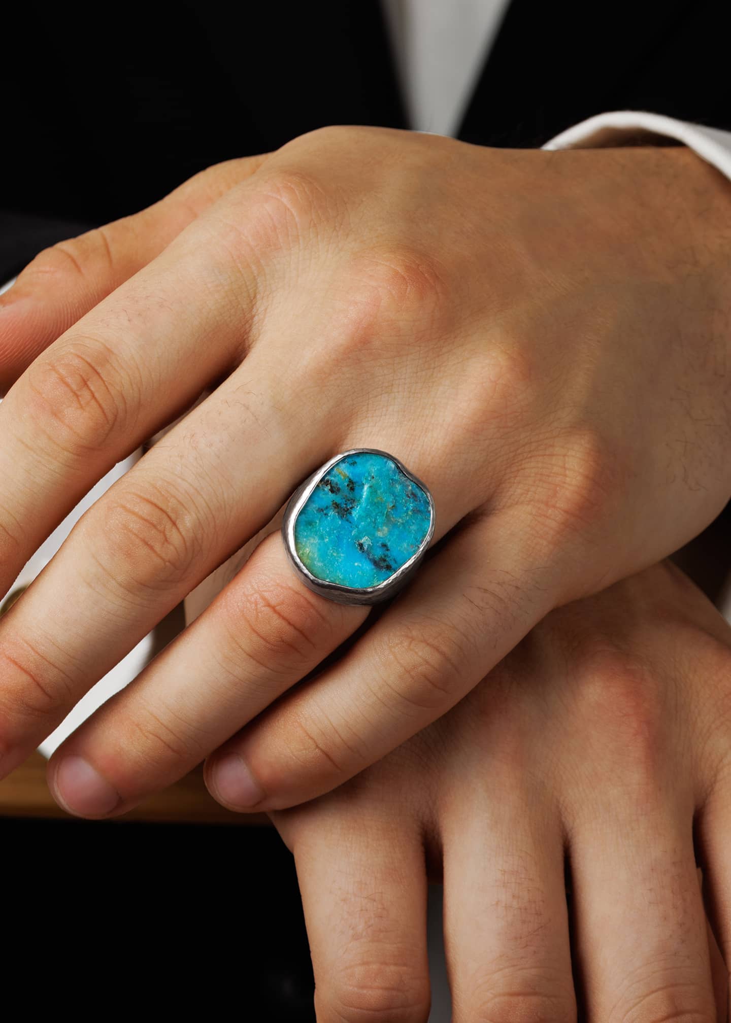 Jorge Adeler Men's 18K White Gold Peruvian Opal Ring - Bergdorf Goodman