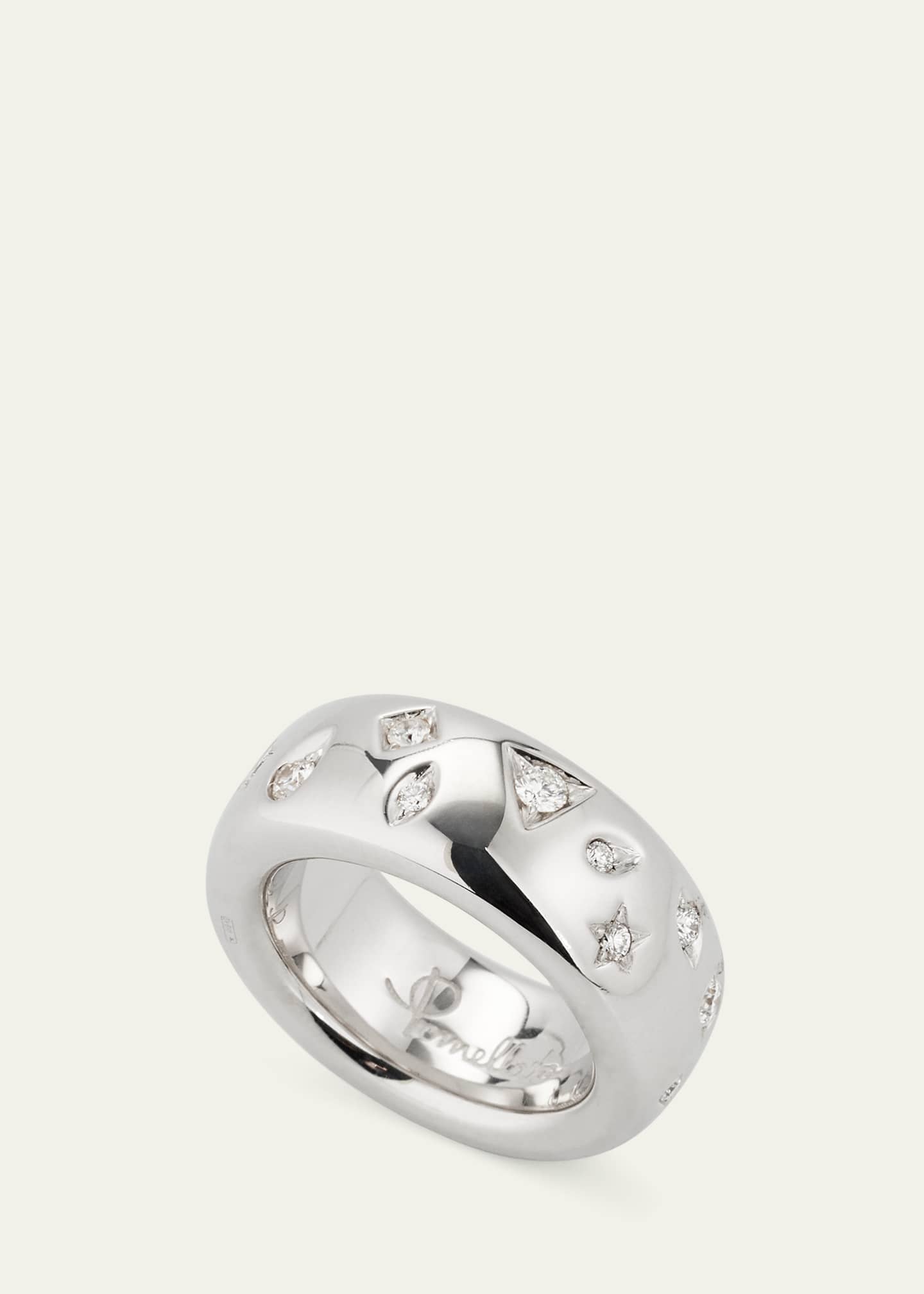 Pomellato 18K White Gold Iconica Ring with Fancy Set Diamonds ...