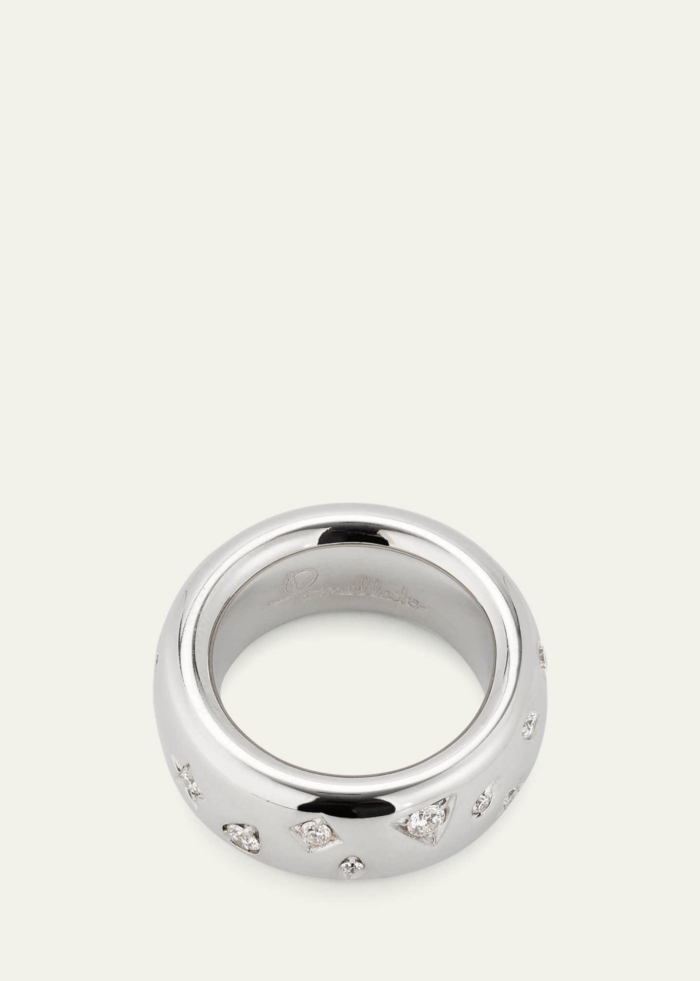 Pomellato 18K White Gold Iconica Ring with Fancy Set Diamonds ...