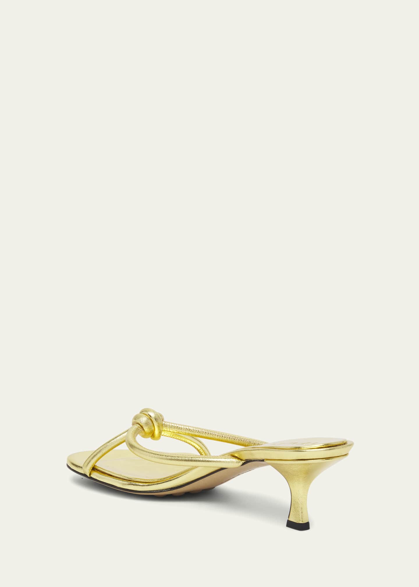 Bottega Veneta Blink Metallic Knot Slide Sandals - Bergdorf Goodman