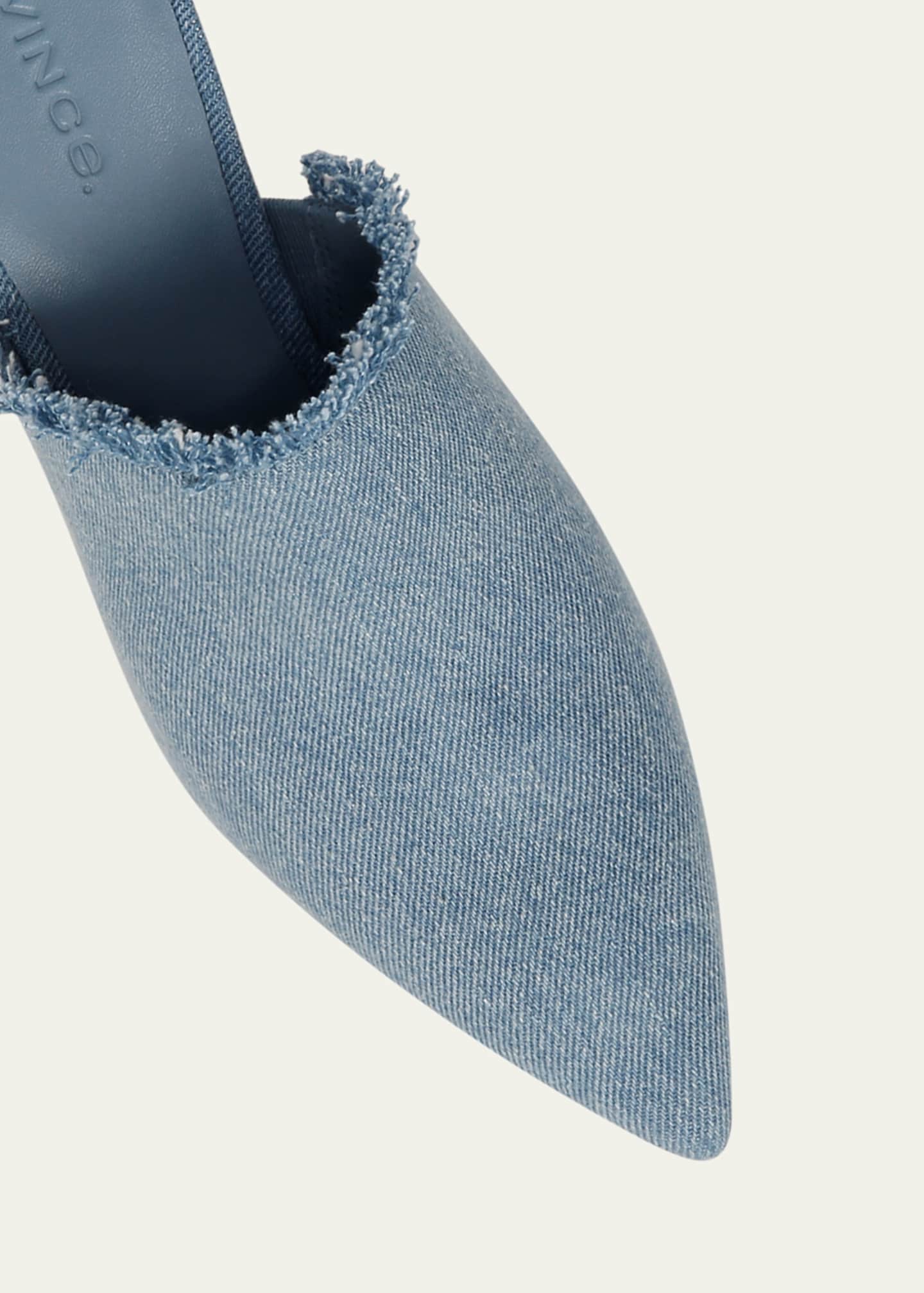 Vince Penelope Frayed Denim Mules - Bergdorf Goodman