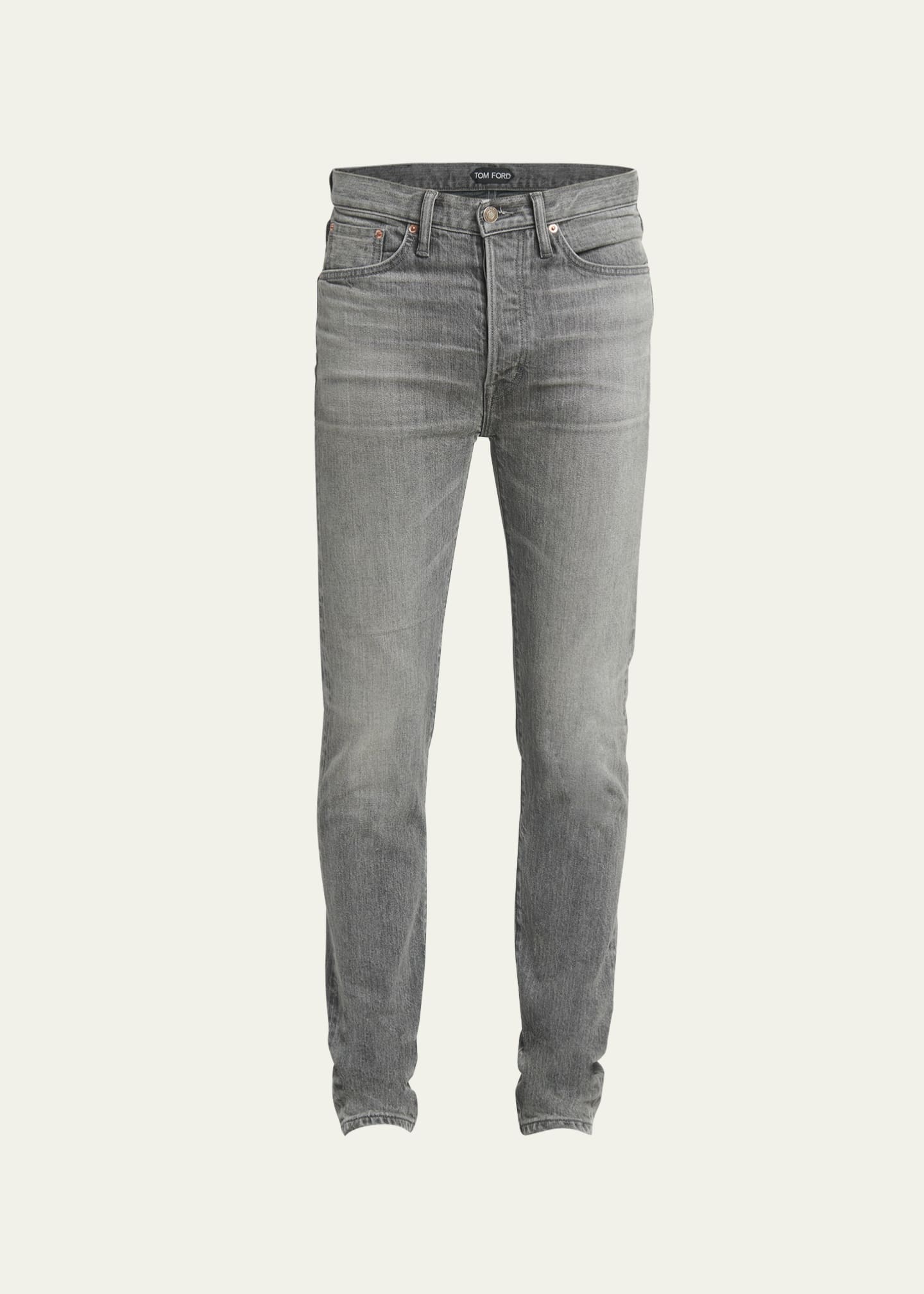 Tom Ford Men Regular Stretch Denim Jeans Grey 36