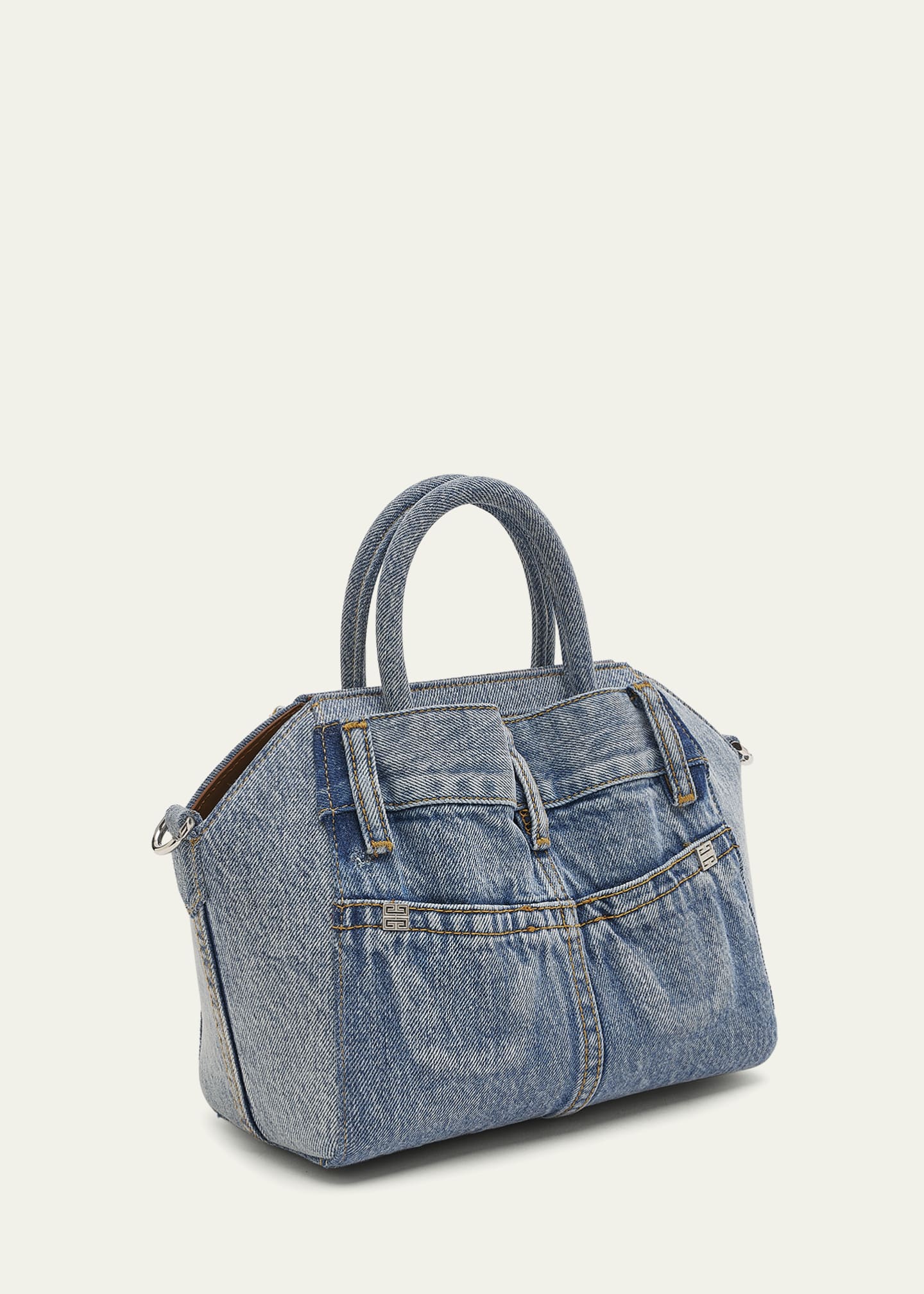 Givenchy Antigona Lock Mini Top Handle in Boyfriend Denim - Bergdorf ...