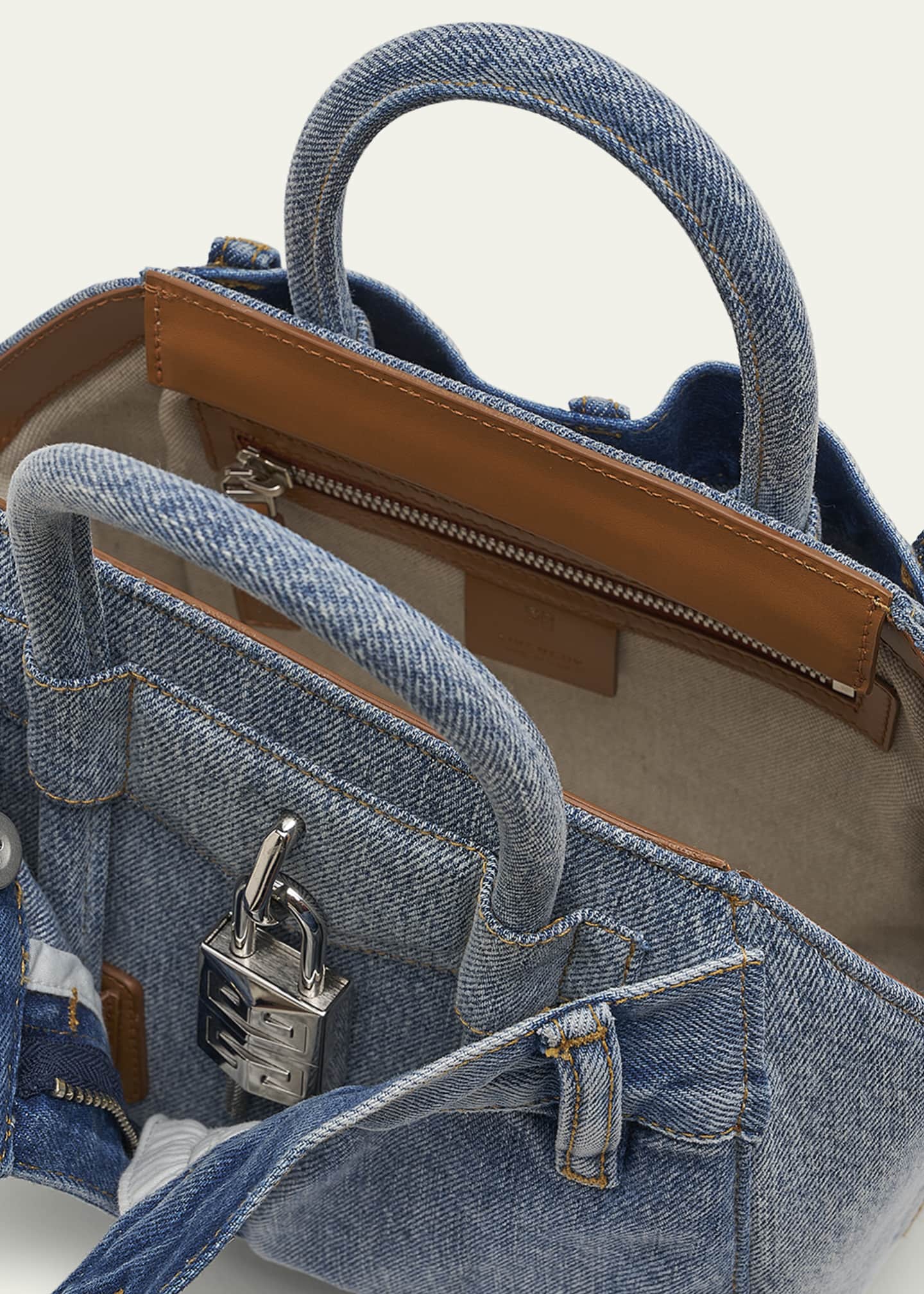 Givenchy Antigona Lock Mini Top Handle in Boyfriend Denim - Bergdorf ...