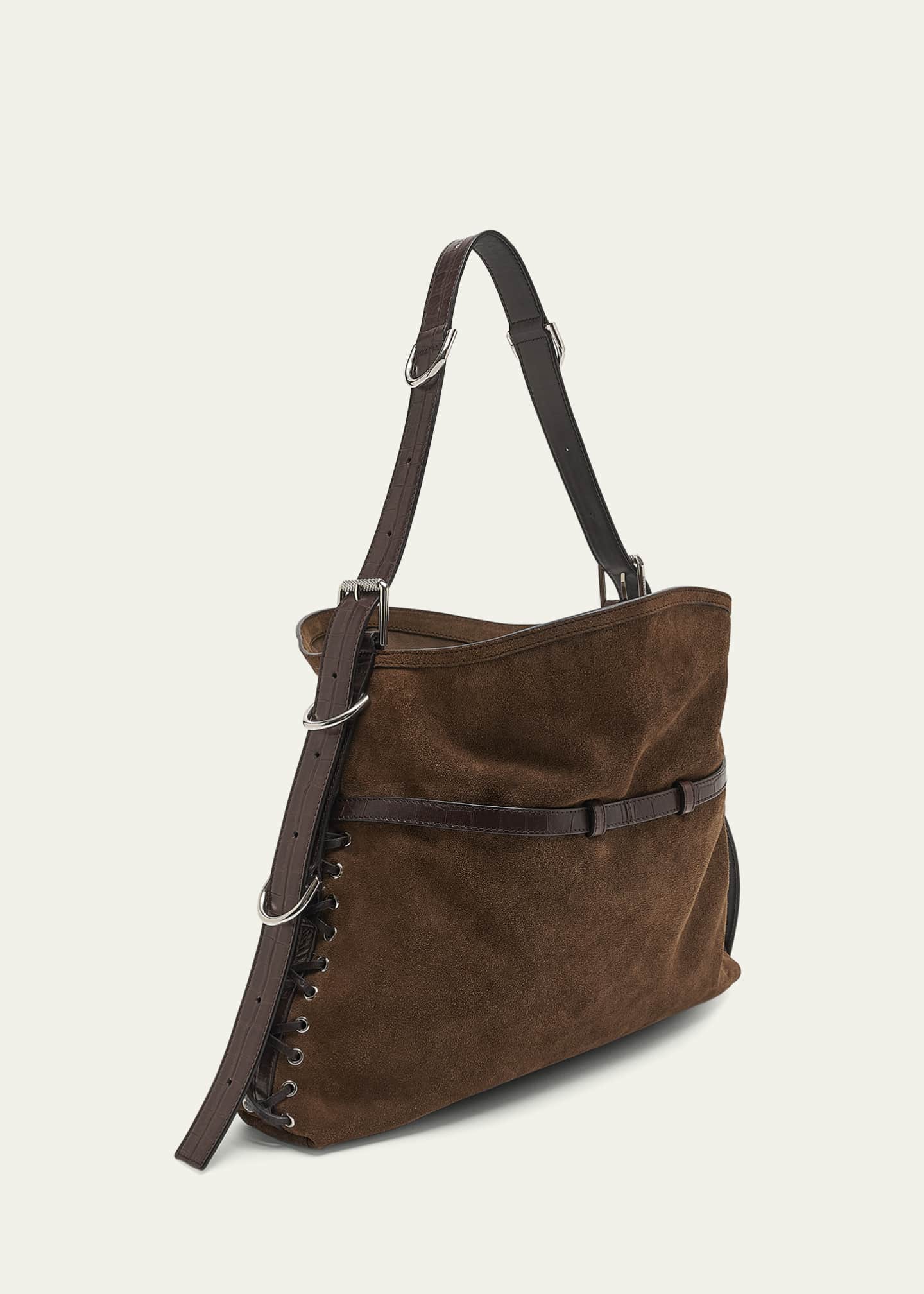 Givenchy Medium Voyou Shoulder Bag in Suede with Corset Straps ...