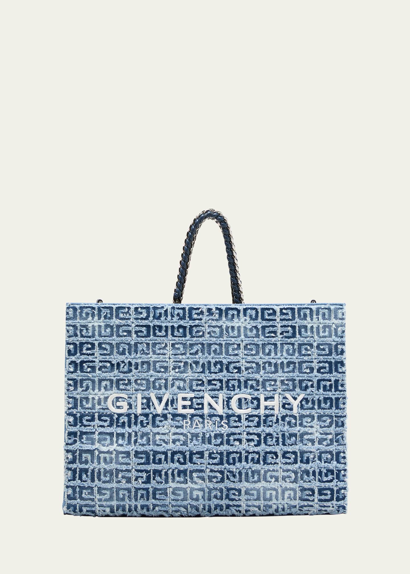 Givenchy G-Tote Medium Shopping Bag in 4G Logo Denim Cotton - Bergdorf ...