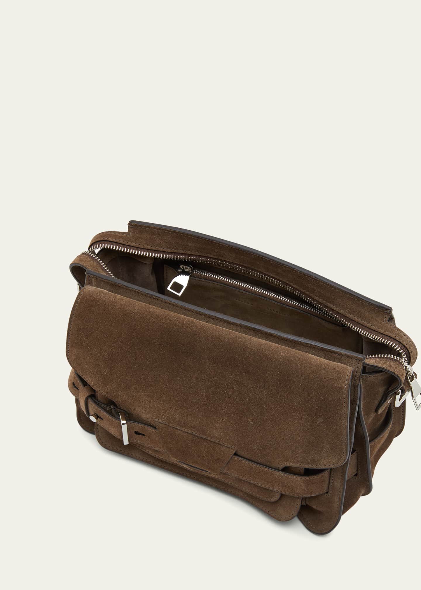 Proenza Schouler Beacon Zip Suede Saddle Shoulder Bag - Bergdorf Goodman