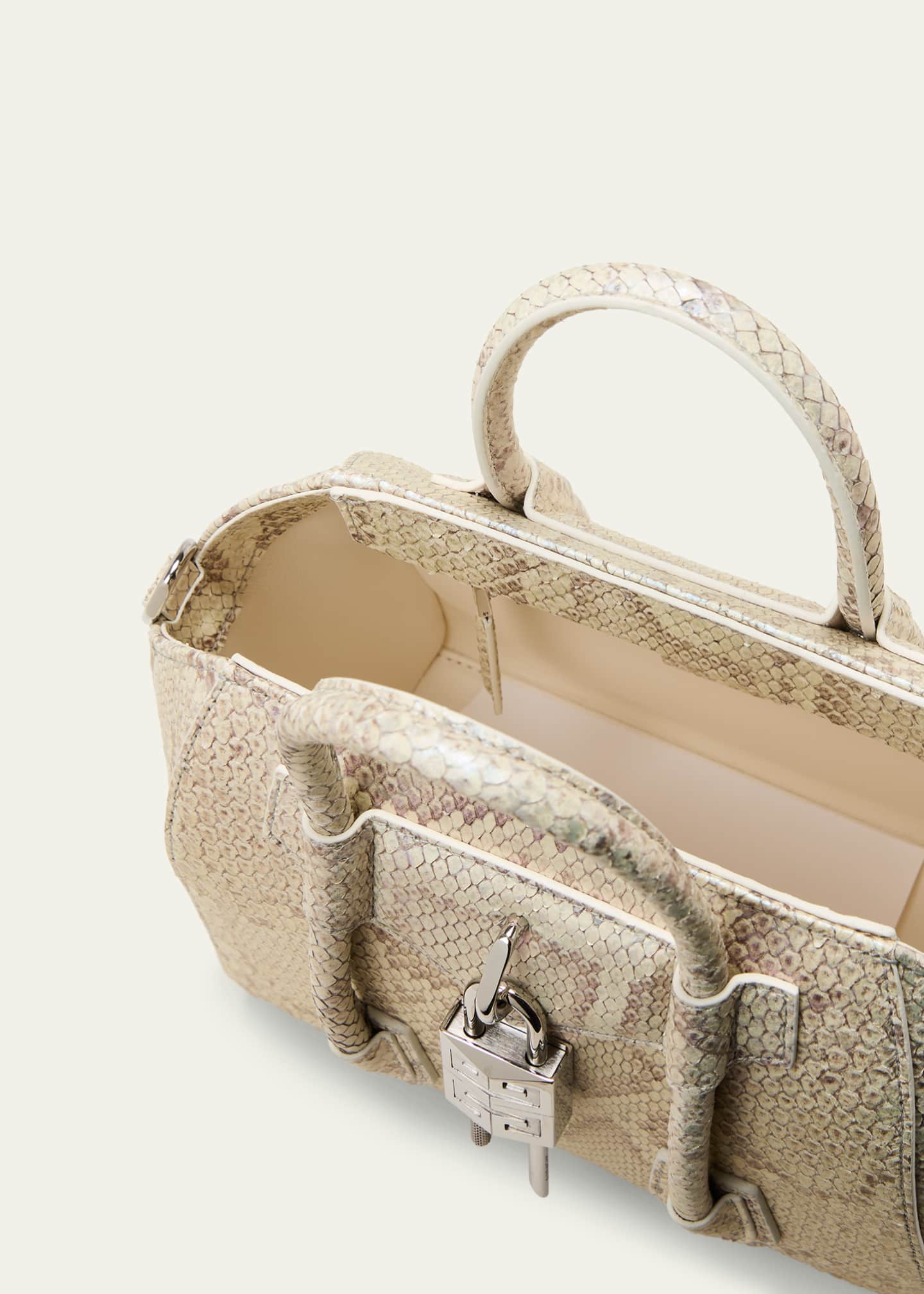 Givenchy Antigona Lock Mini Top-Handle Bag in Python - Bergdorf Goodman