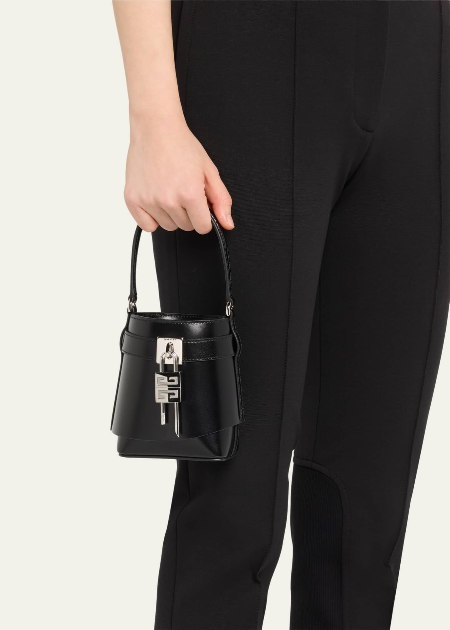 Givenchy Shark Lock Micro Bucket Bag in Box Leather - Bergdorf Goodman