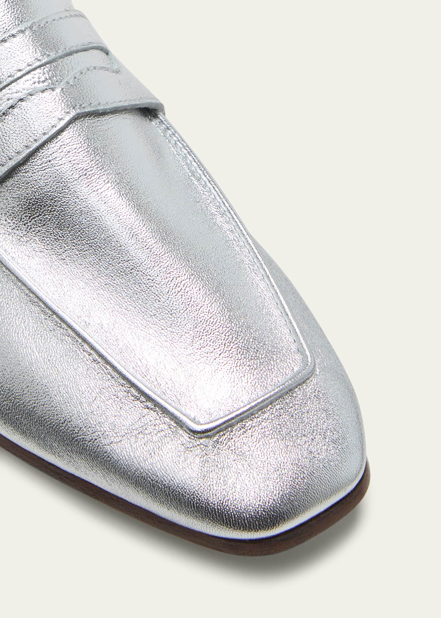 Sophique Essenziale Metallic Leather Penny Loafers - Bergdorf Goodman