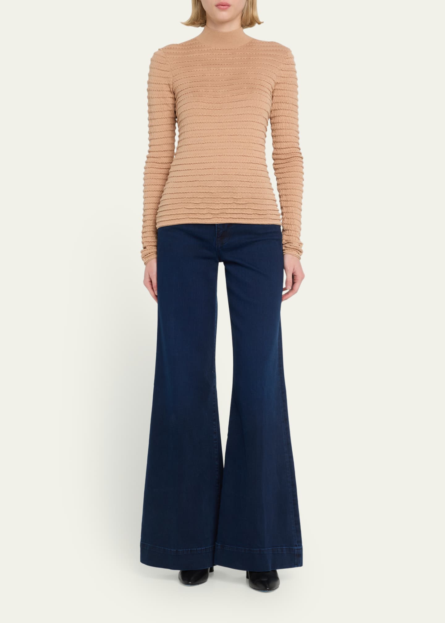 FRAME Le Palazzo Wide Hem Jeans - Bergdorf Goodman