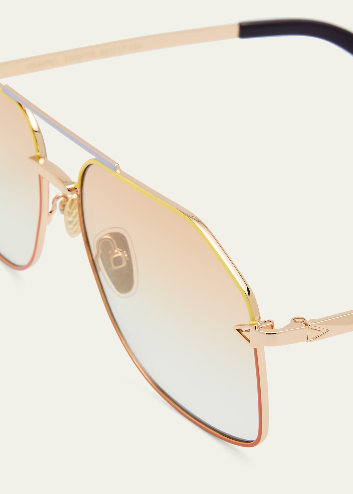 Karen Walker Geometric Nickel & Plastic Aviator Sunglasses - Bergdorf ...