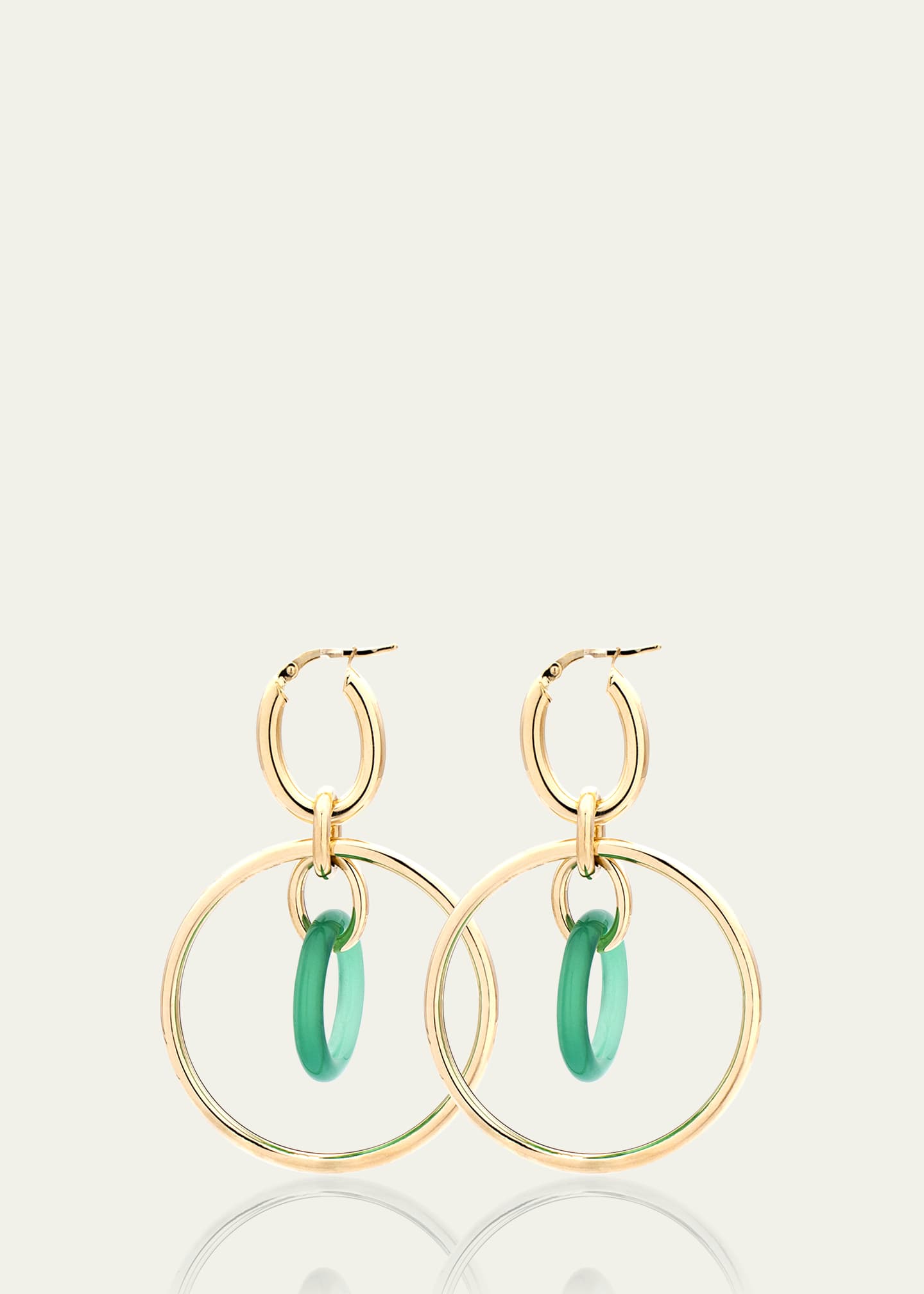 FARAONE MENNELLA by R.F.M.A.S. 18K Yellow Gold Green Aventurine Orbit Earrings - Bergdorf Goodman