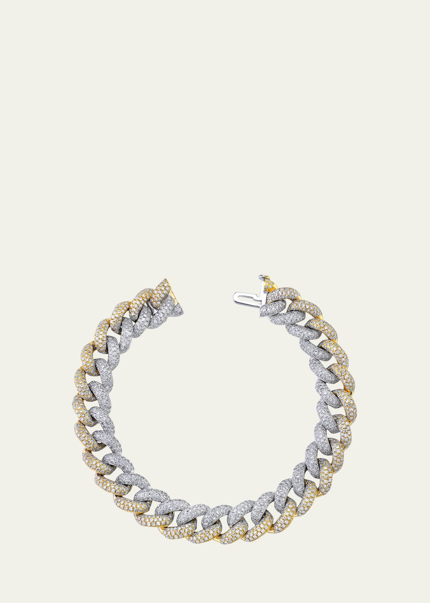 SHAY Diamond Pavé Two-Tone Diamond Link Bracelet, Medium - Bergdorf Goodman