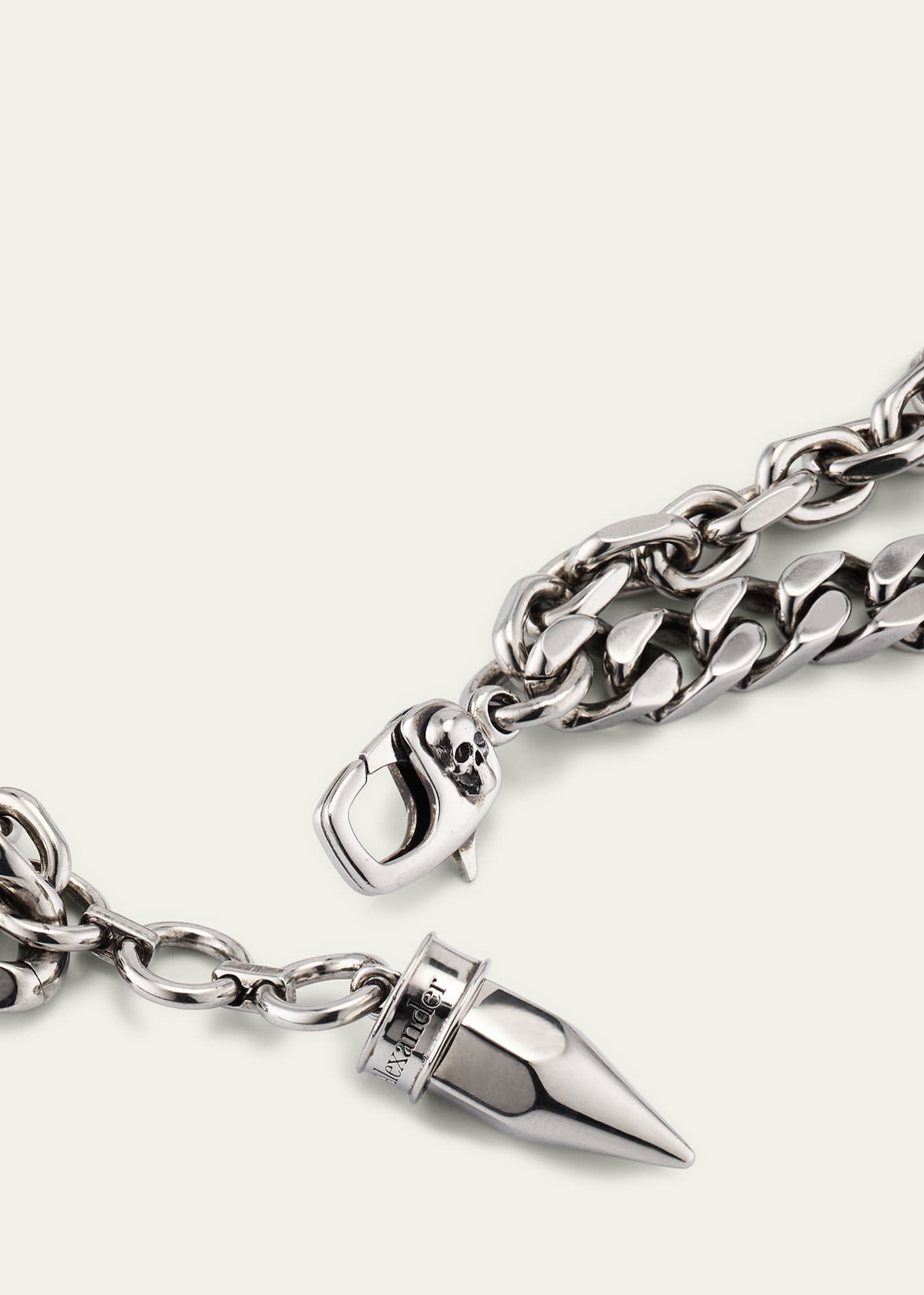 Alexander McQueen Men's Skull and Faux Pearl Double-Chain Bracelet - Bergdorf Goodman