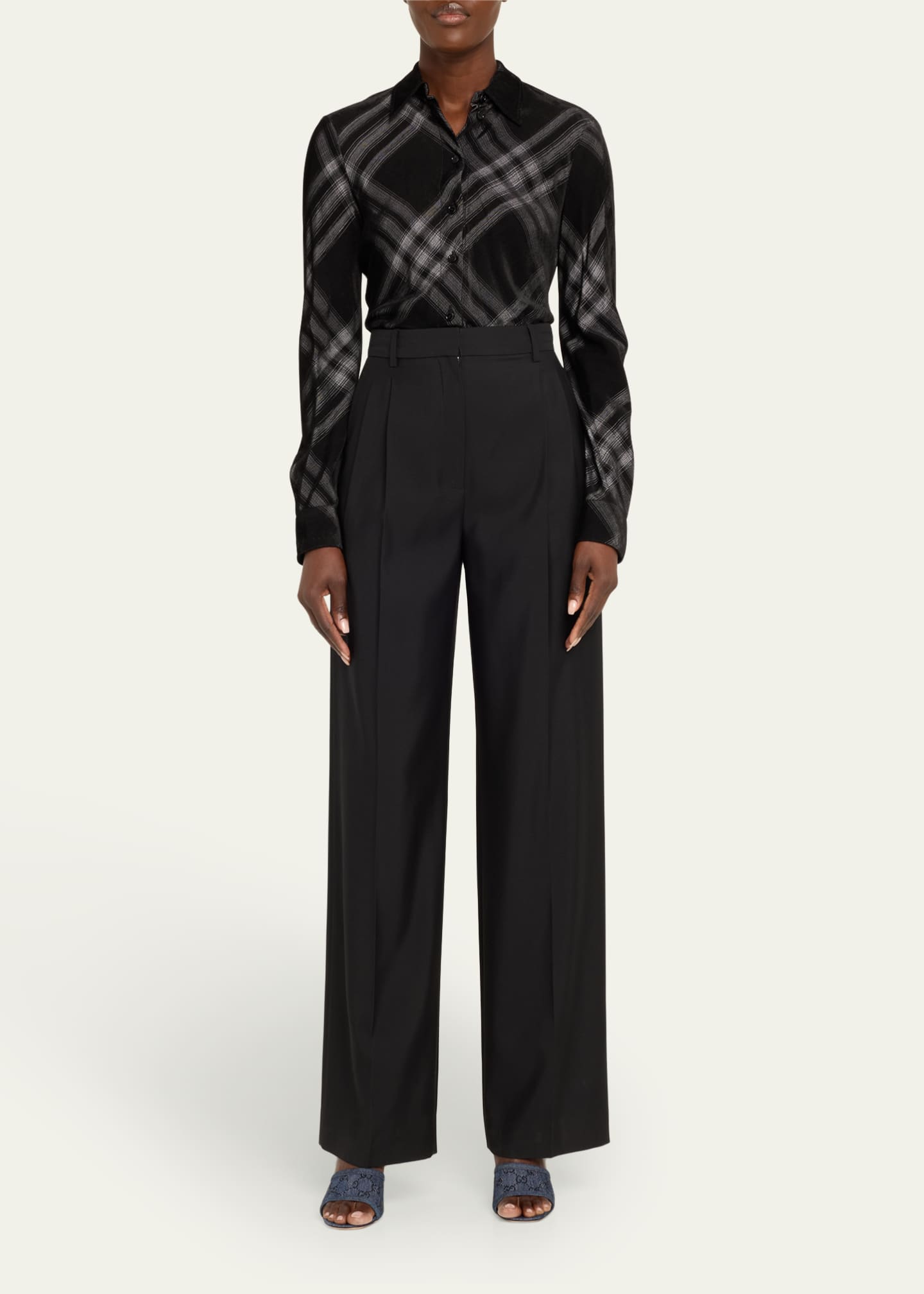 Gucci Monogram Denim Stiletto Sandals - Bergdorf Goodman