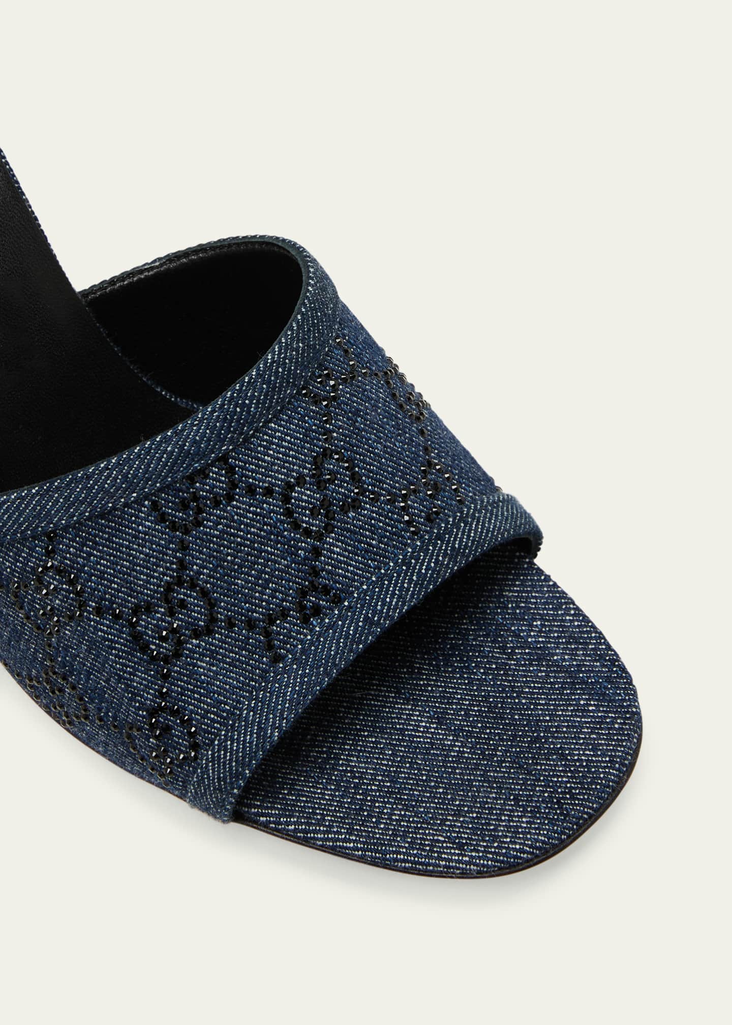 Gucci Monogram Denim Stiletto Sandals - Bergdorf Goodman