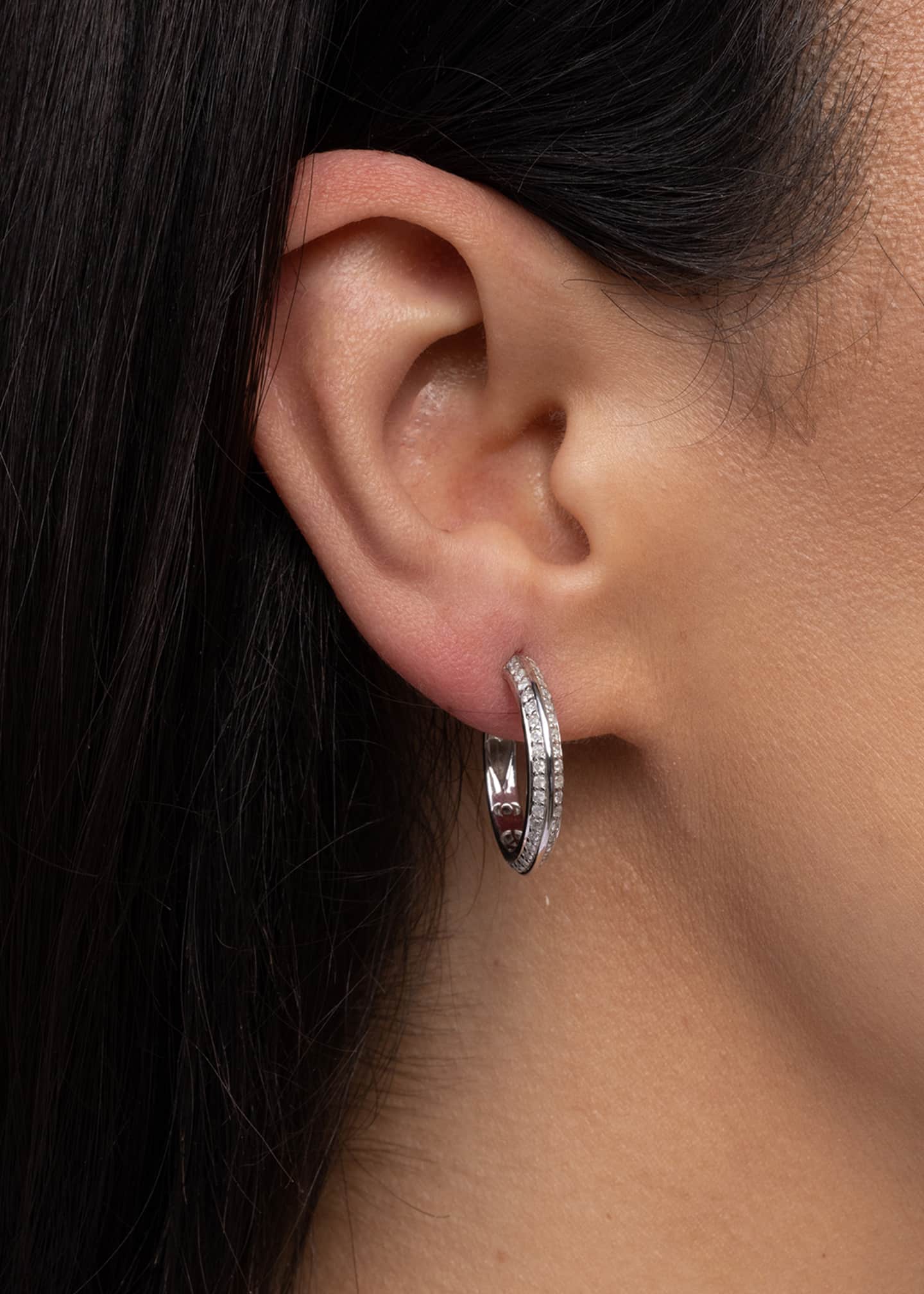 Sheryl Lowe Knife Edge 22mm Hoop Earrings with Icon Motif Gallery ...