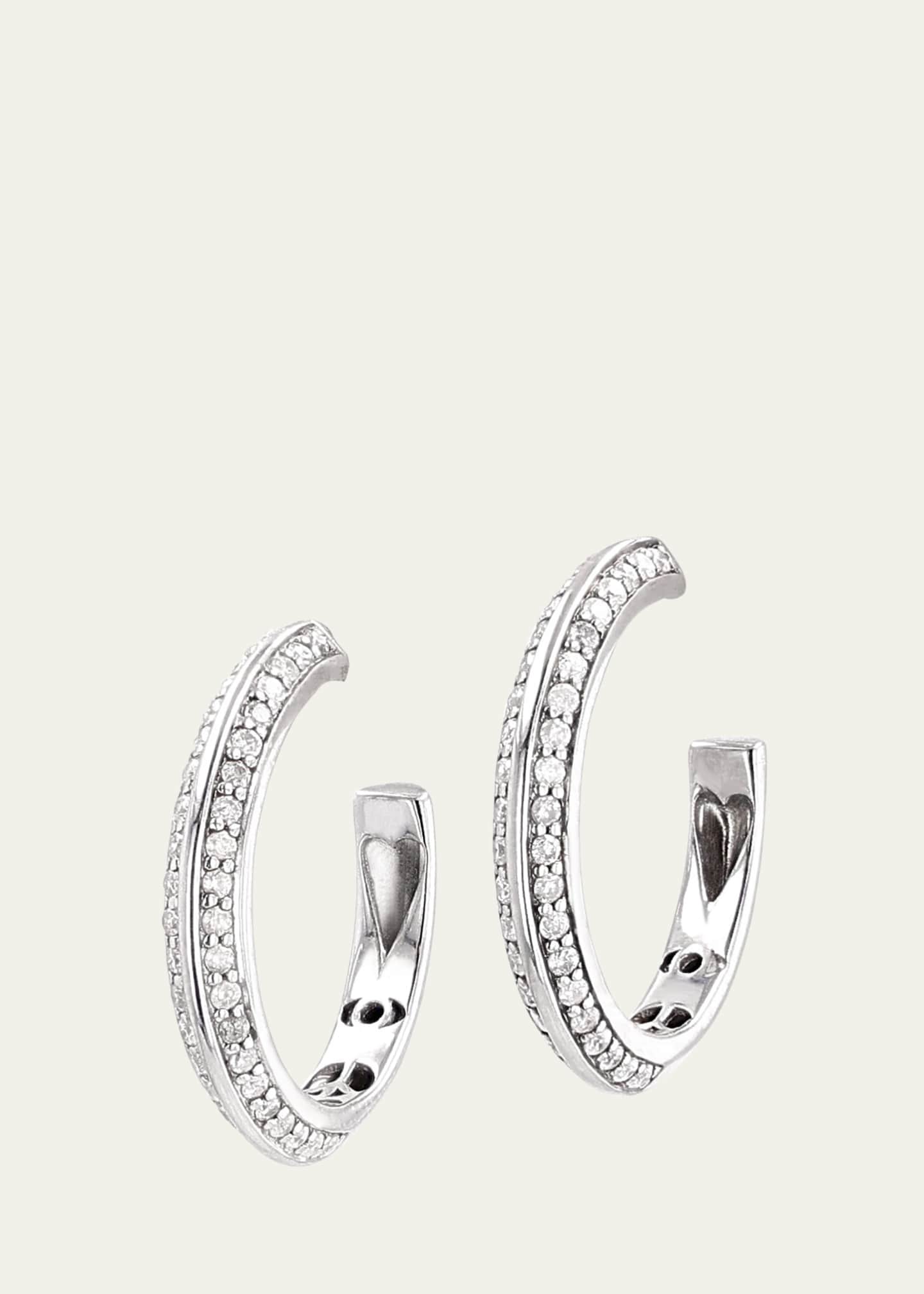 Sheryl Lowe Knife Edge 22mm Hoop Earrings with Icon Motif Gallery ...