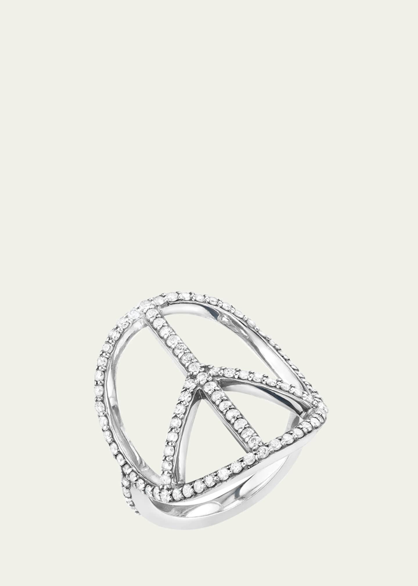 Sheryl Lowe Pave Diamond Circular Peace Sign Ring - Bergdorf Goodman
